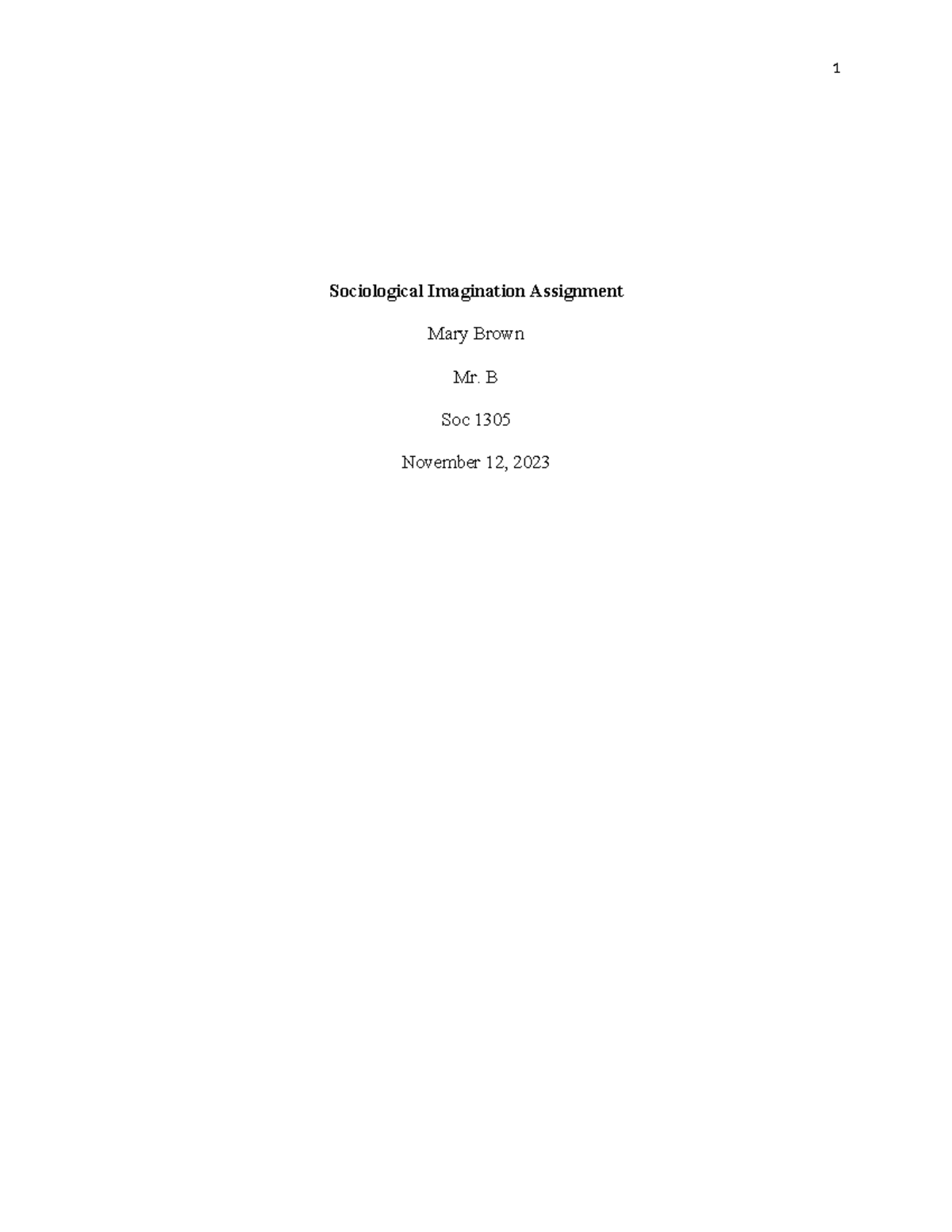 Sociological imagination essay - Sociological Imagination Assignment ...