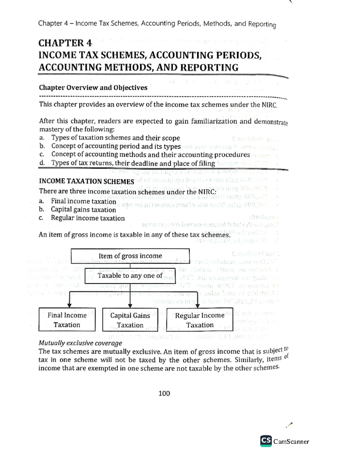 Chapter 4 - Income tax - CamScanner CHAPTER 4 INCOME TAX SCHEMES ...