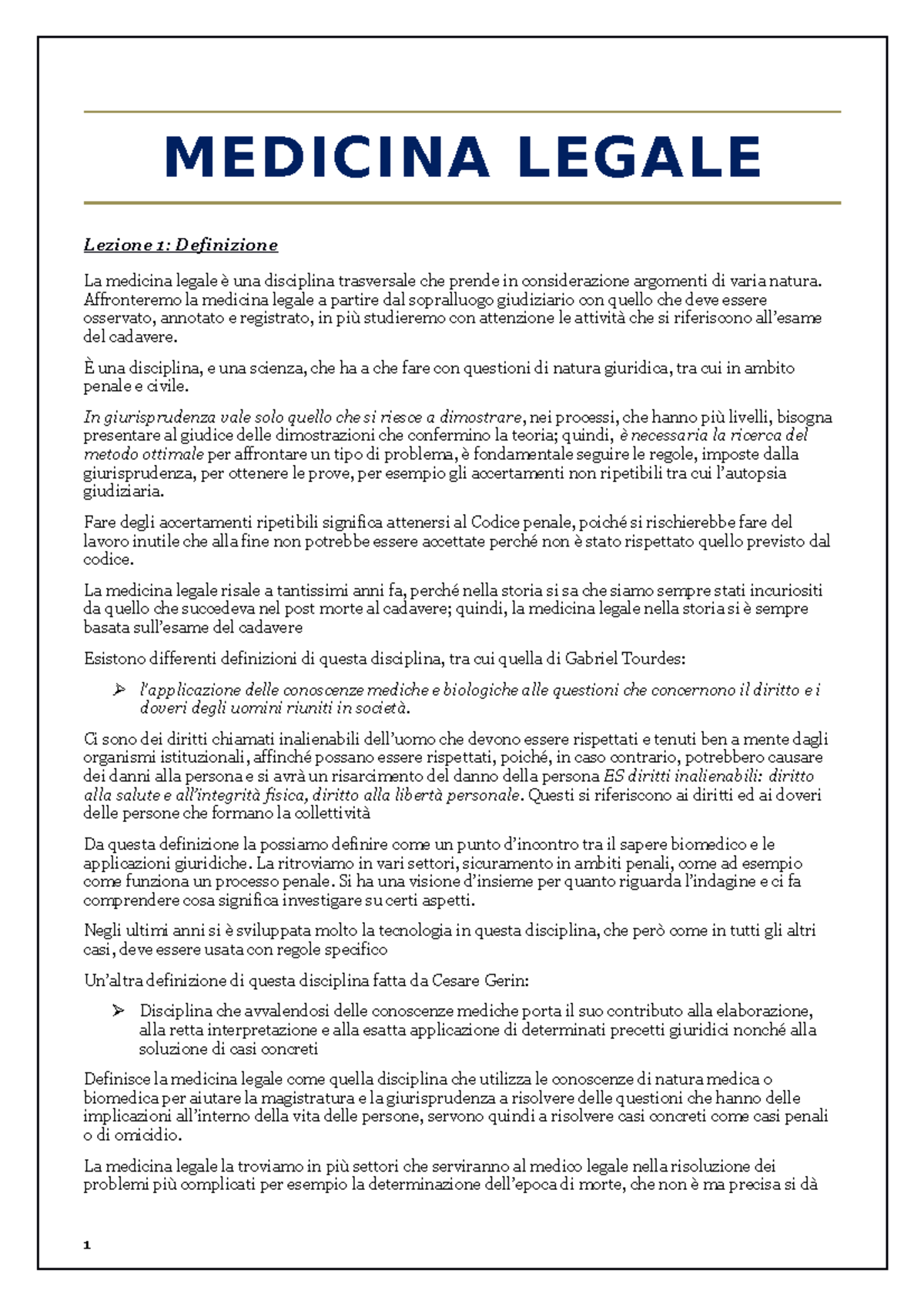 Medicina Legale Lezioni complete con Power Point - MEDICINA LEGALE ...