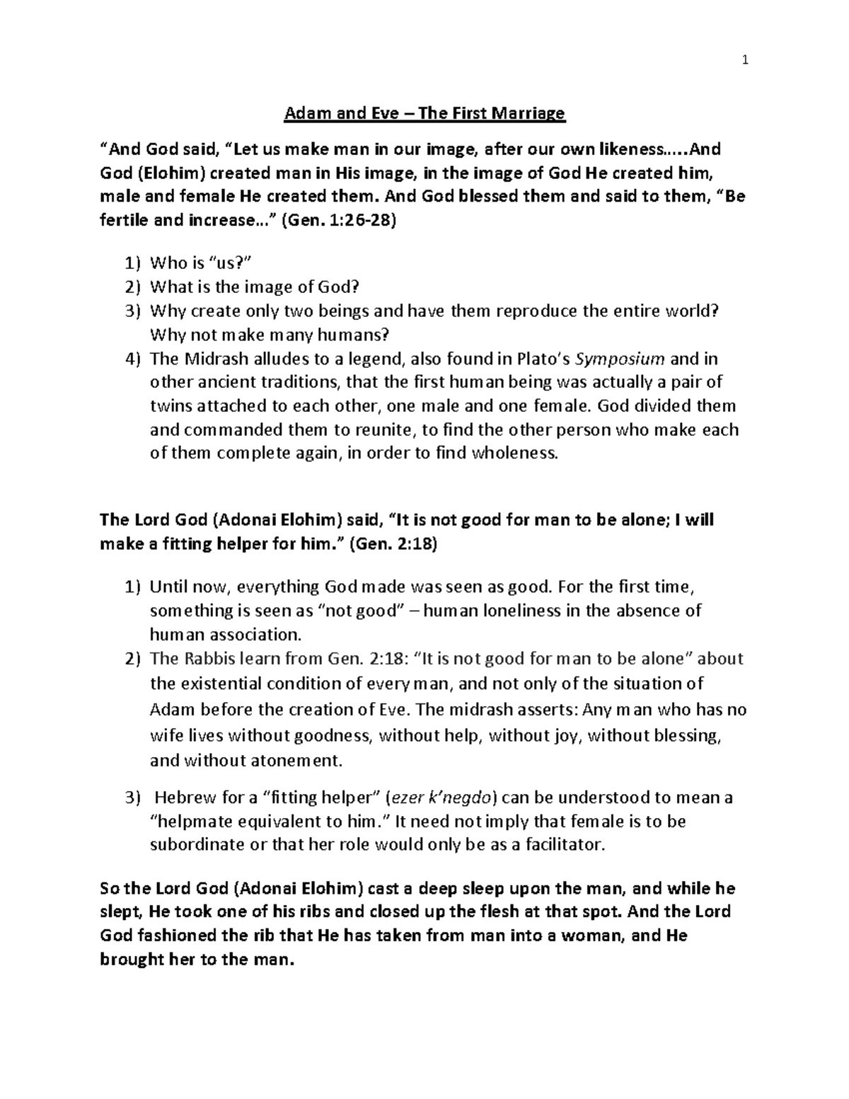 Adamand Eve-The First Marriage - 1 Adam and Eve – The First Marriage ...