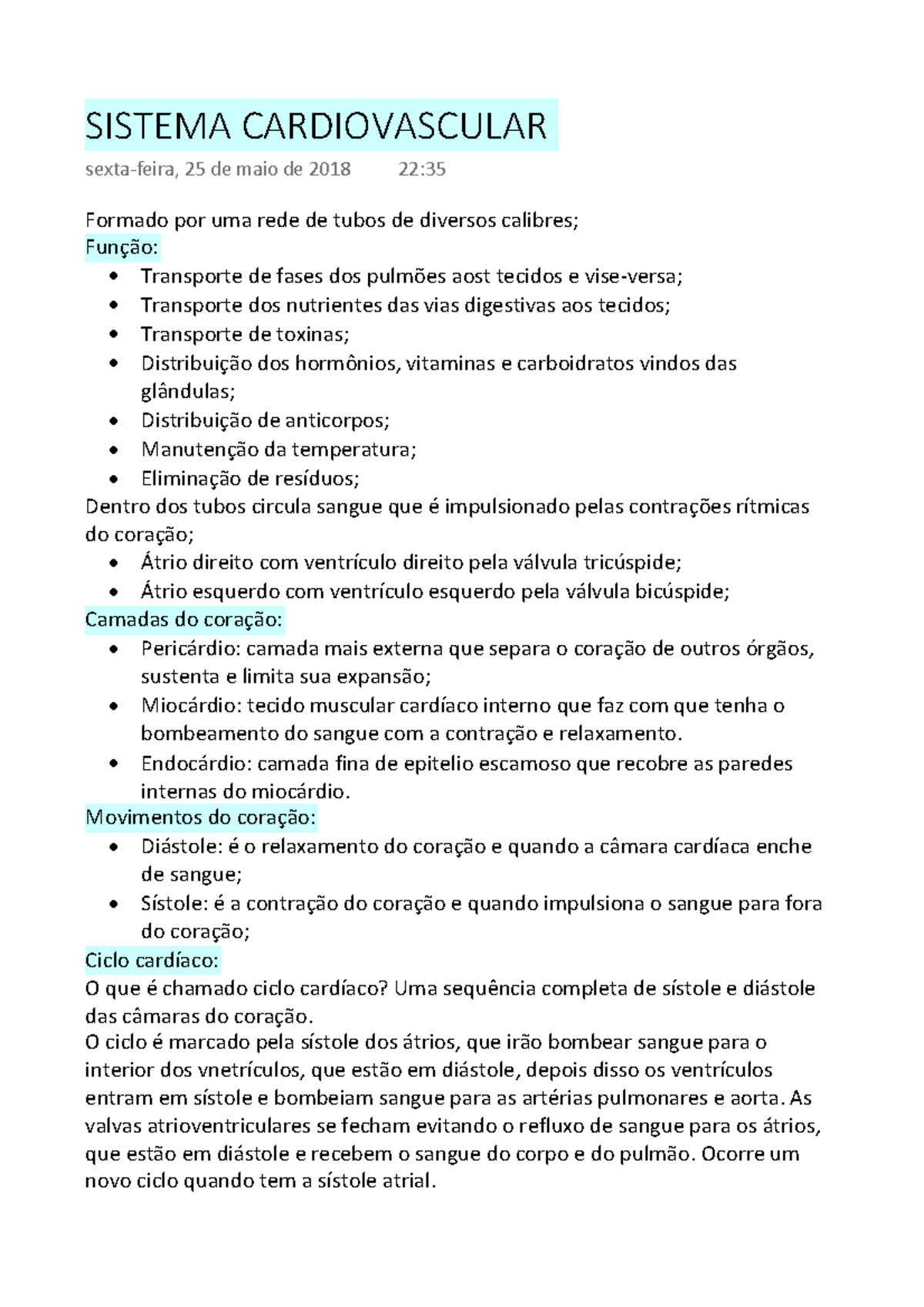 Sistema Cardiovascular - Warning: TT: undefined function: 32 Formado por uma rede de tubos de ...