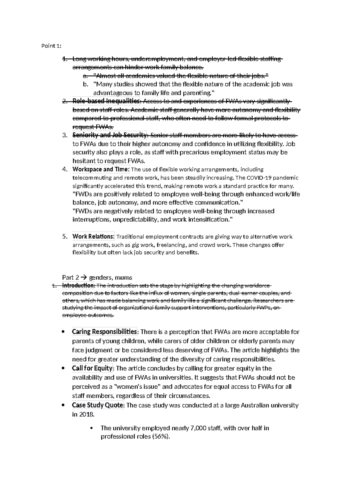 HR A1 Planner - Point 1: 1. Long working hours, underemployment, and ...