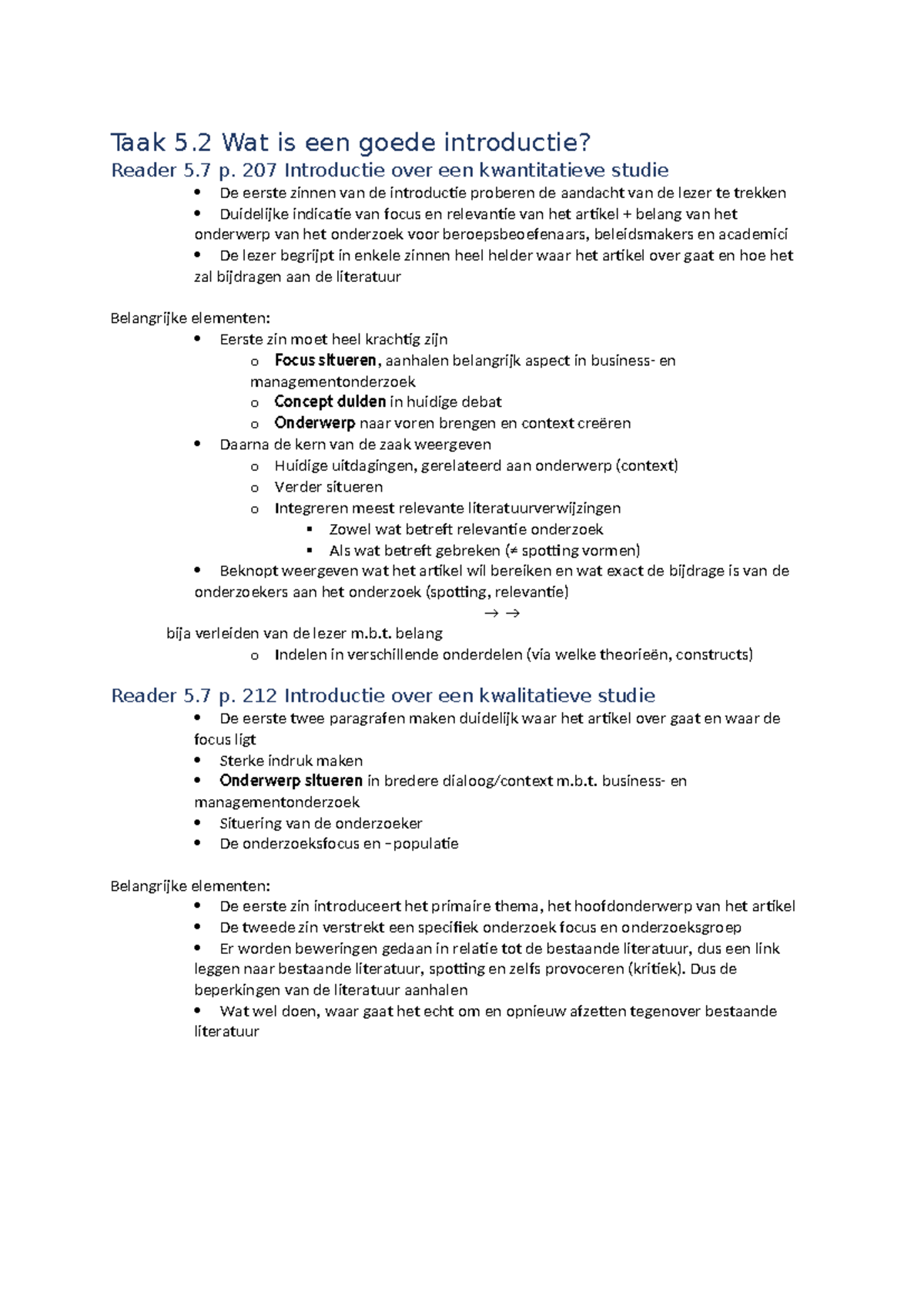 Taak 5.2 wat is een goede intruductie - Taak 5 Wat is een goede ...