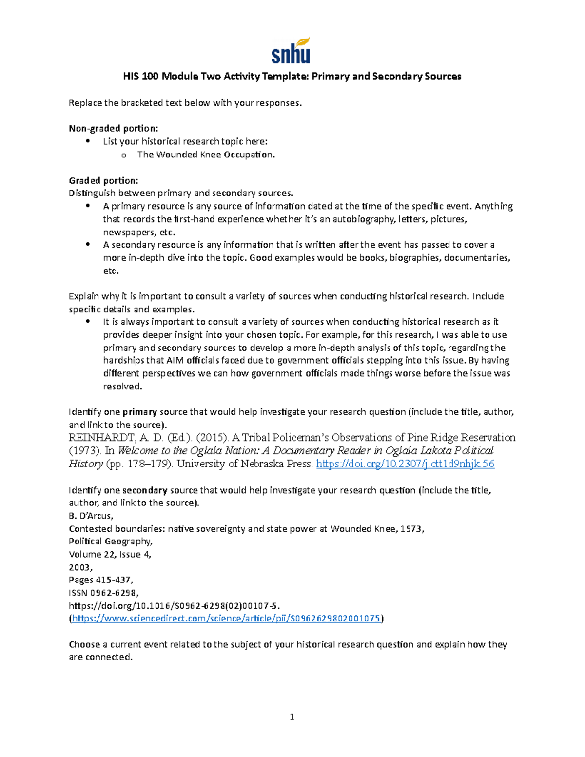 HIS 100 Module Two Activity Sources Template - HIS 100 Module Two ...