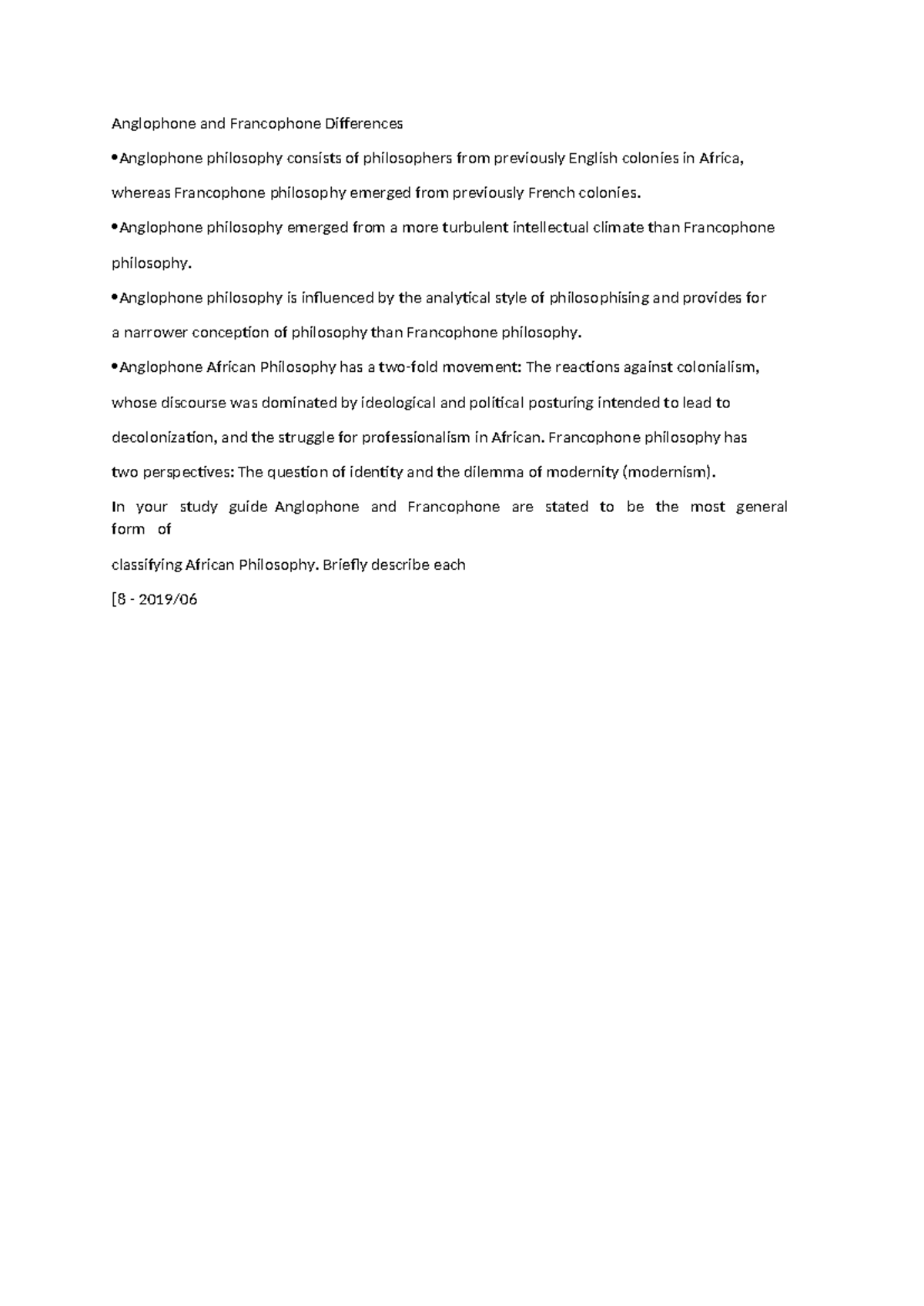 Anglophone and Francophone Differences - Anglophone and Francophone ...