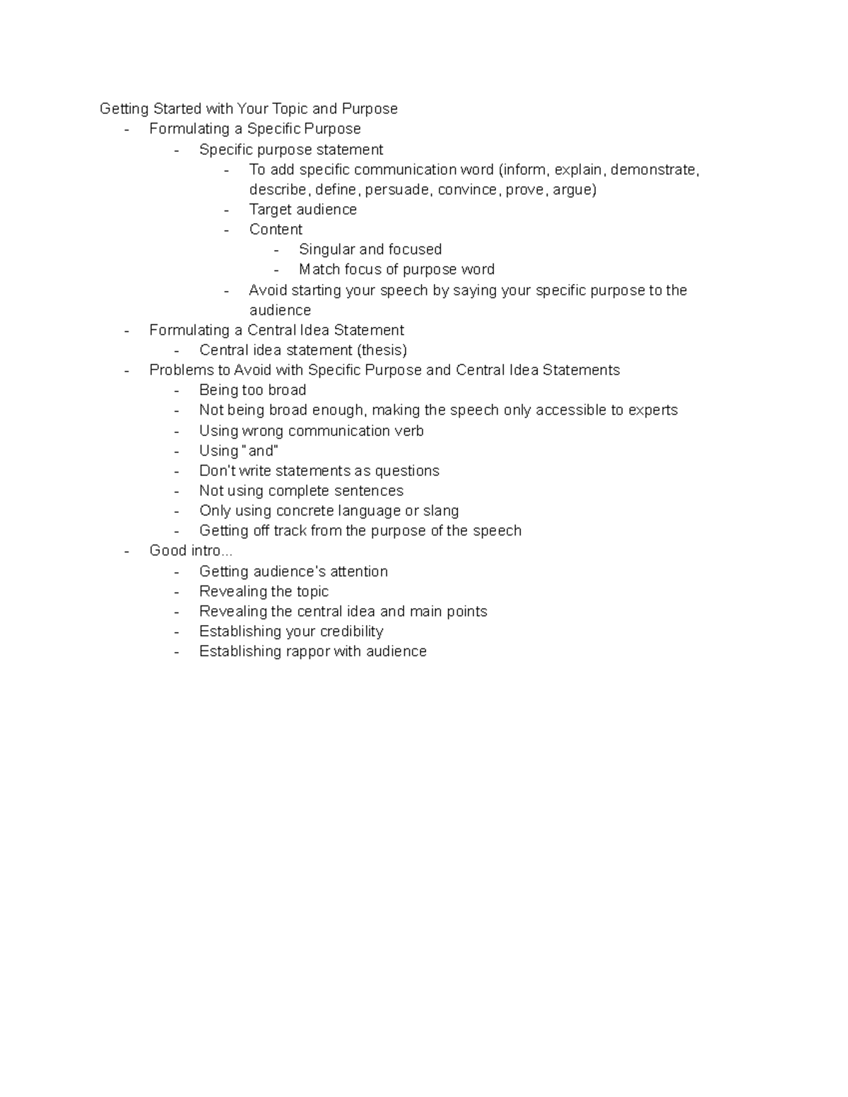 Getting Started with Your Topic and Purpose - .. - Getting audience’s ...