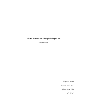 Literature - Experiment 1 - Literature Experiment 1 Megan Ahmann CHEM ...