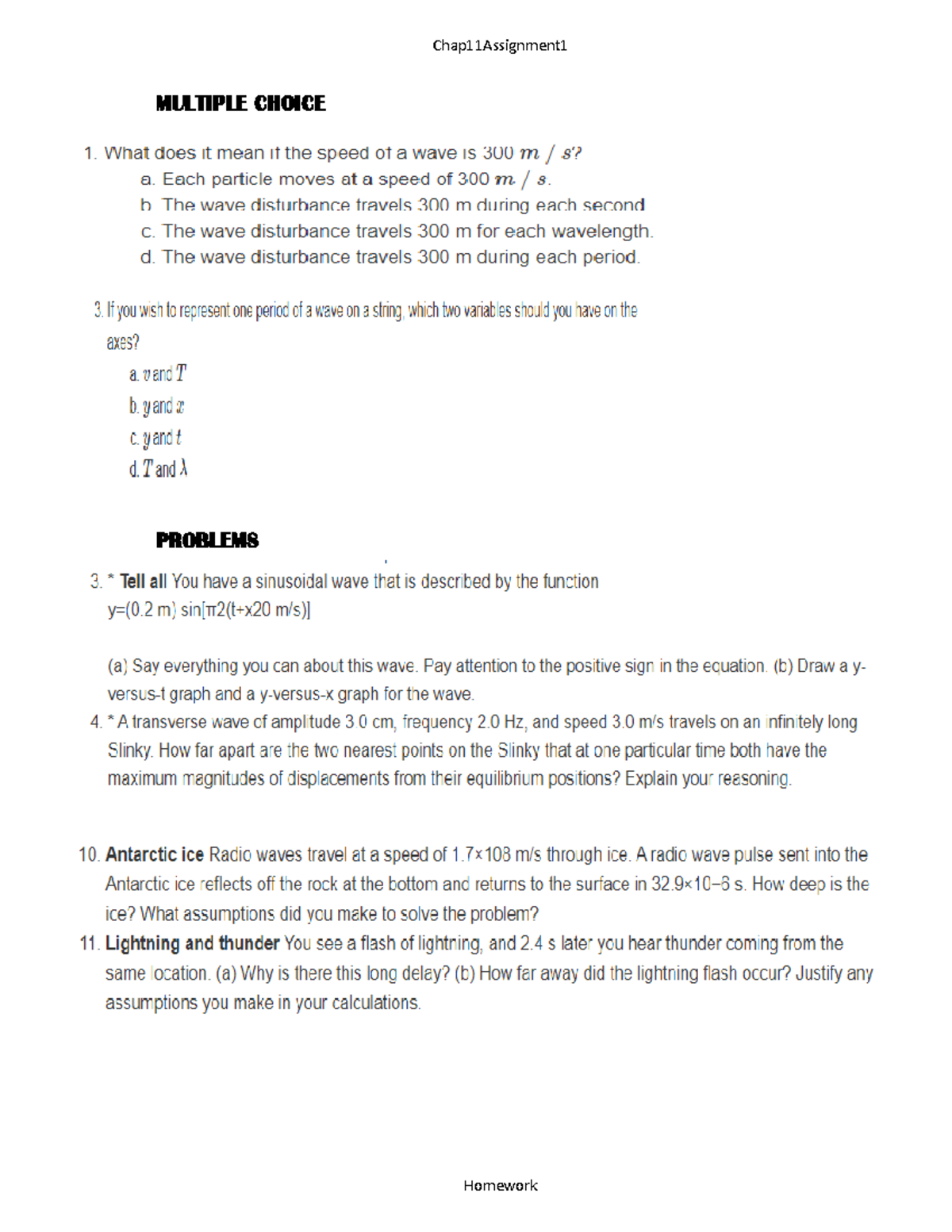 Chap11Assignment 1 - Chapter 11 Assignment 1 - Chap11Assignment MULTIPLE CHOICE PROBLEMS ...
