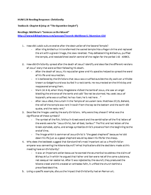 HUM 120 Reading Response Early Medieval - It is a loose brand of ...