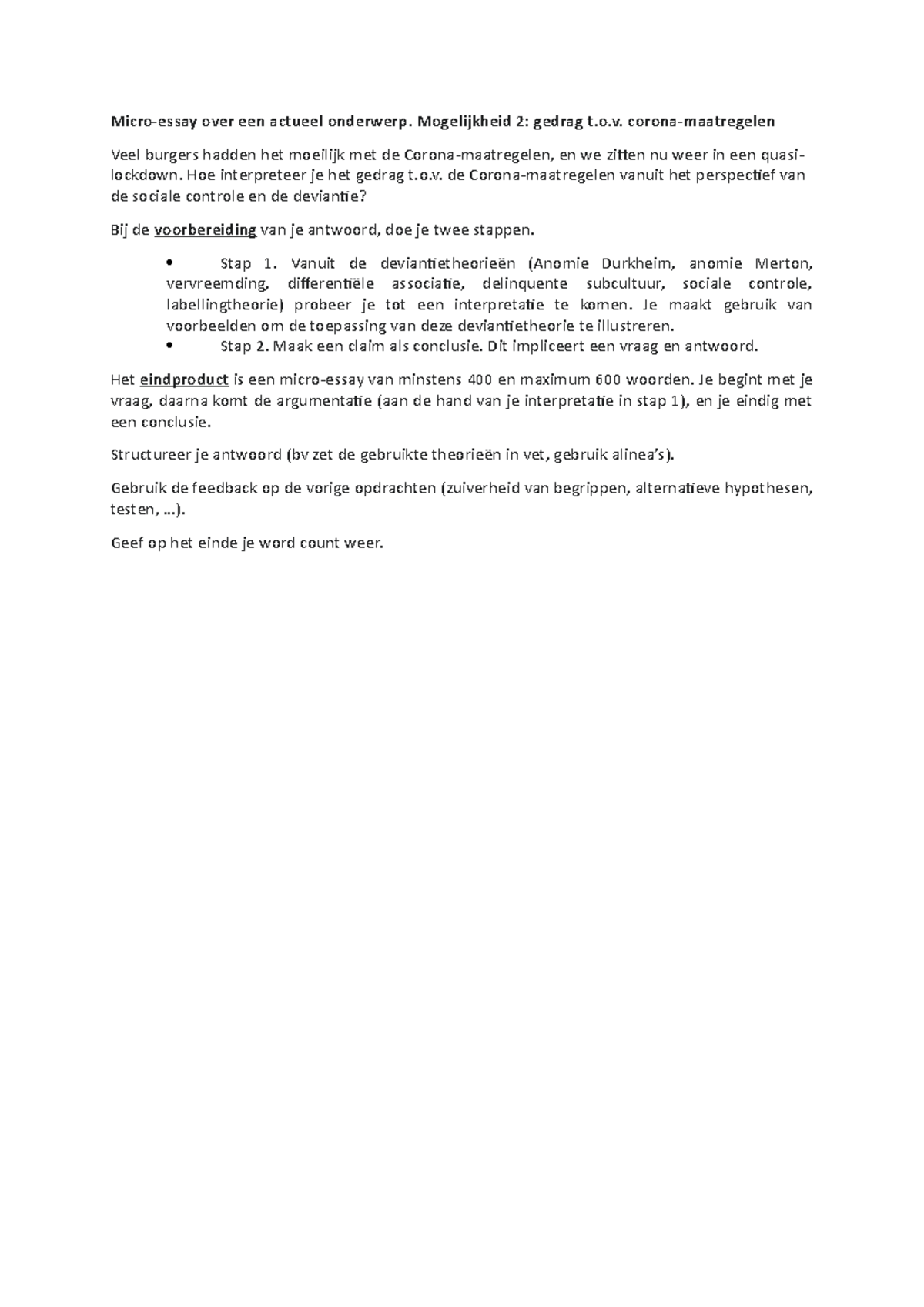 Module 5 Taak Micro essay Over Een Actueel Onderwerp Mogelijkheid 2