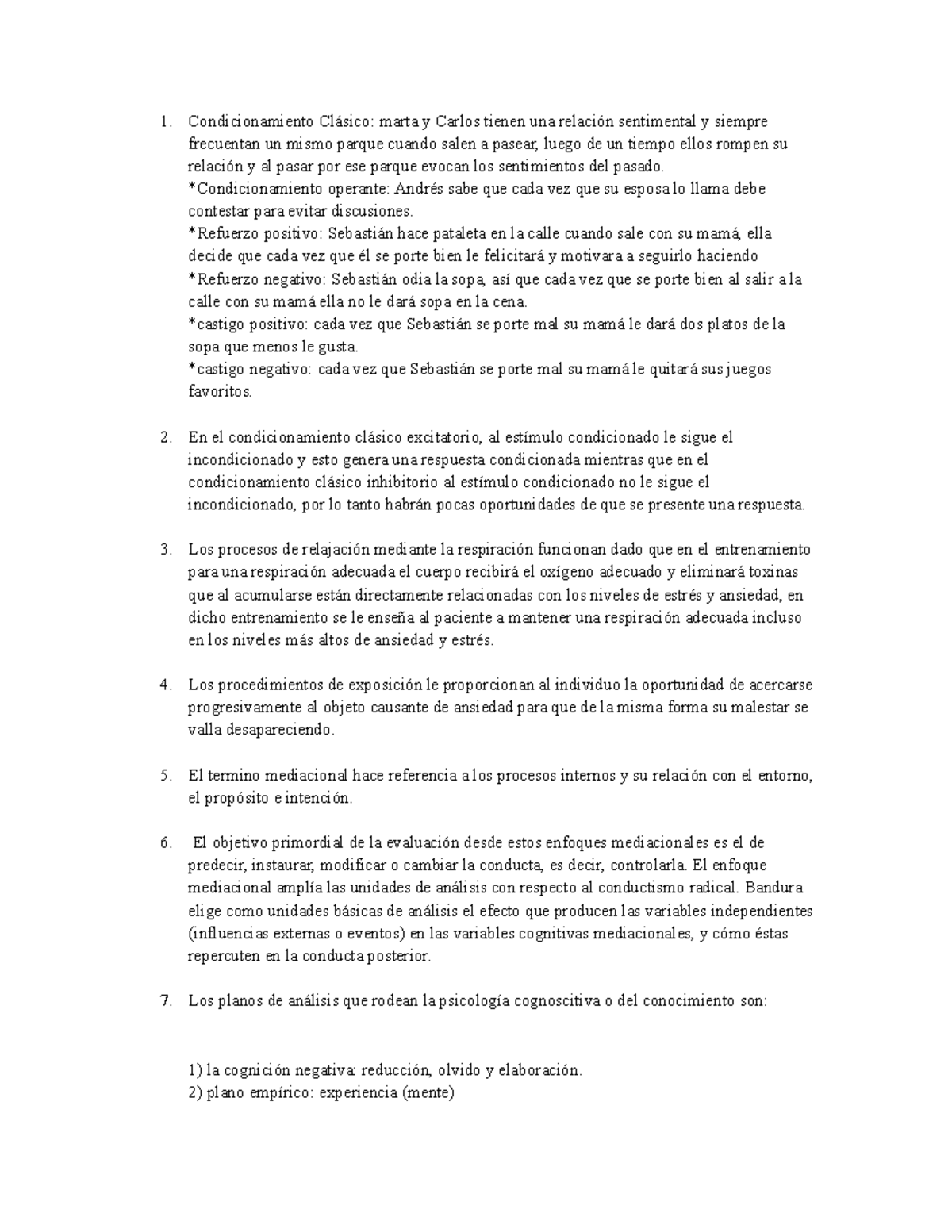 MCC - Nota: 10 - Condicionamiento Clásico: marta y Carlos tienen una ...