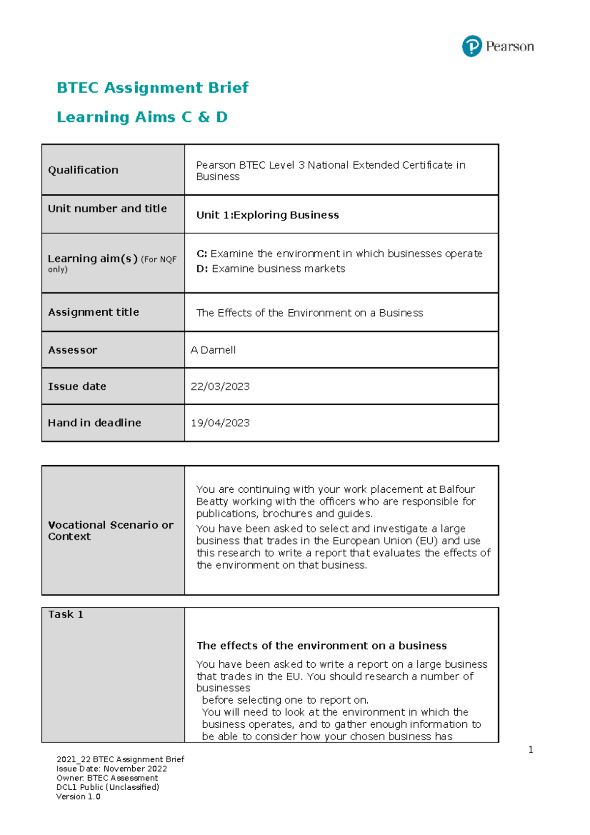 20230322104638 Learning Aim C D Unit 1 Y12 March 2023 - BTEC Assignment ...