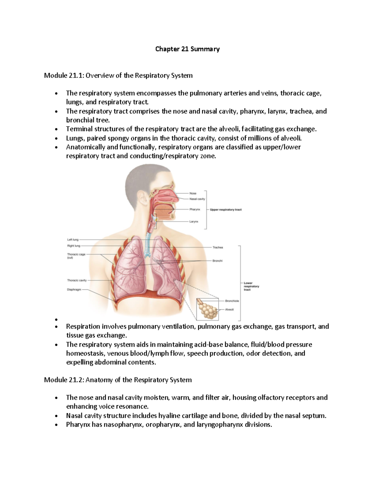 Chapter 21 Summary - Chapter 21 Summary Module 21: Overview of the ...