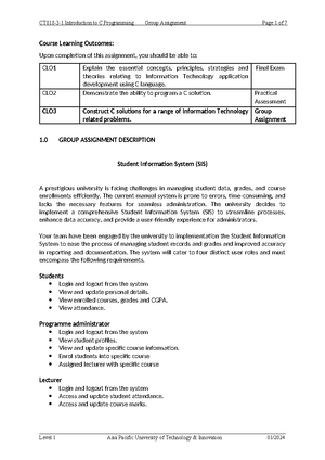 Introduction to C Programming Assignment - INTRODUCTION TO C PROGRAMMING CT018-3-1-ICP ...