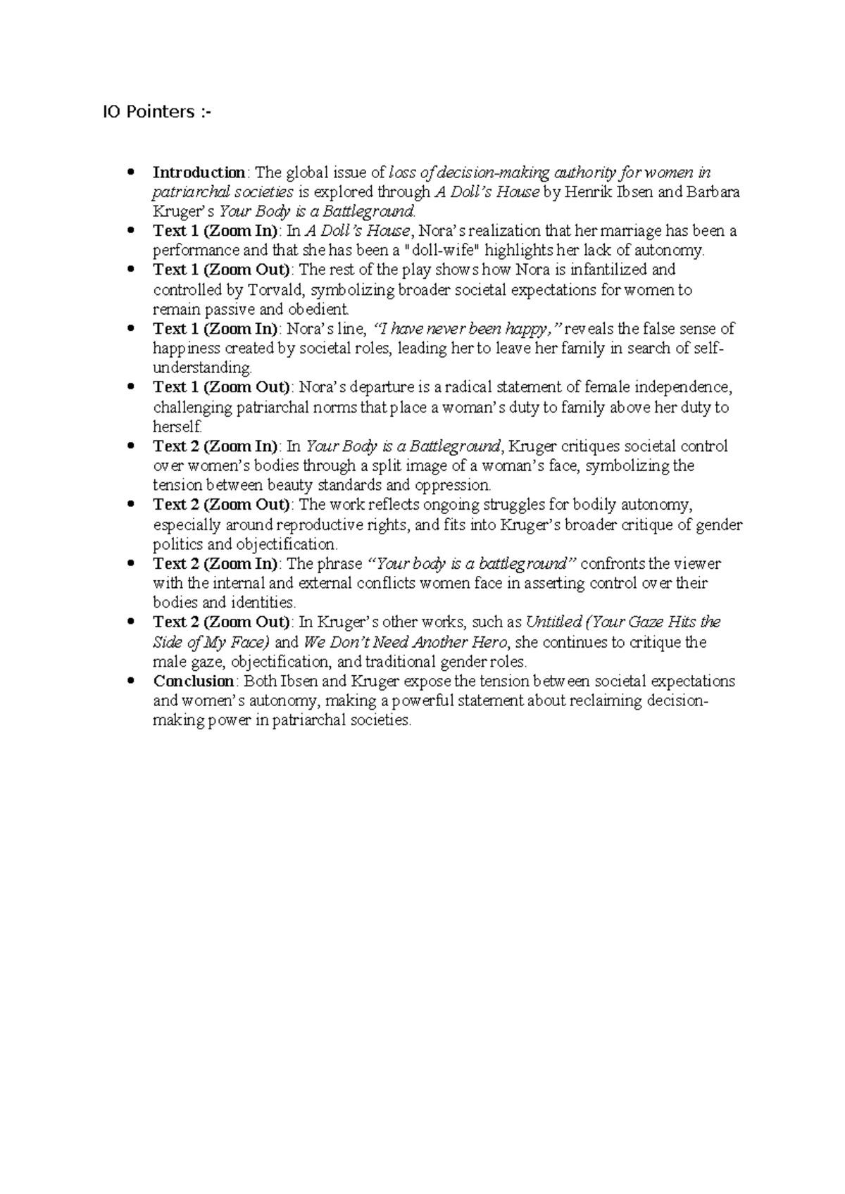 IO Pointers - kashmira - This is a good document - IO Pointers :- Introduction: The global issue ...