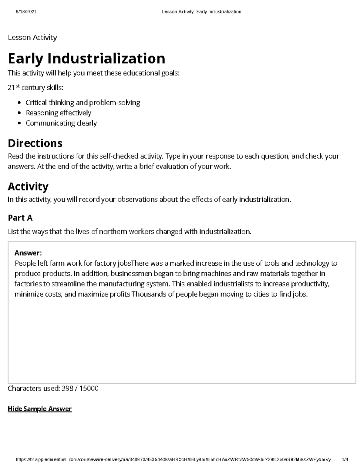 Industrialization and Immigration in the North Tutorial - Lesson ...