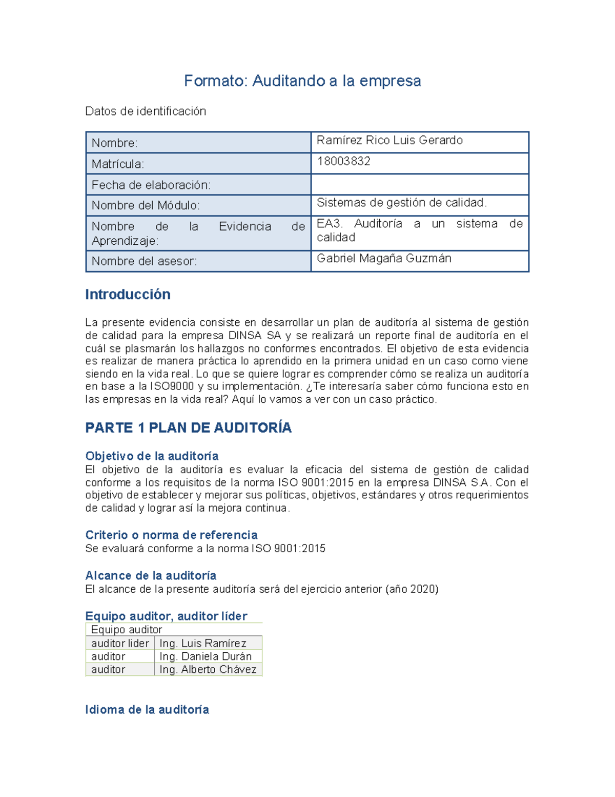 EA3 - trabajo concluido y realizaado correctamente - Formato: Auditando ...