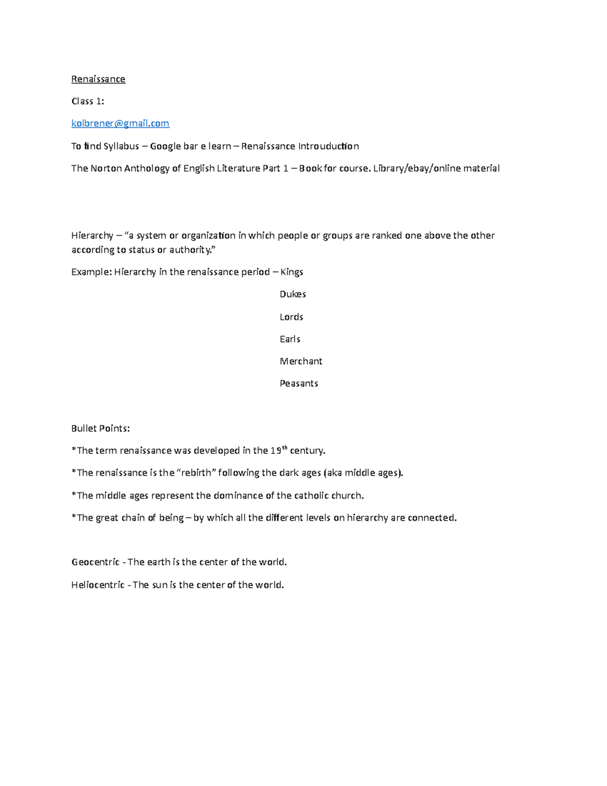 Renaissance - A focus on the history during this period as well as the ...