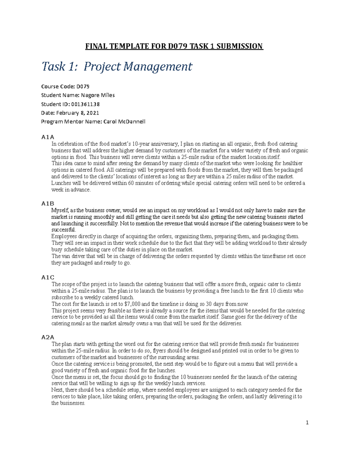Task1-Revised - Task 1 - FINAL TEMPLATE FOR D079 TASK 1 SUBMISSION Task ...
