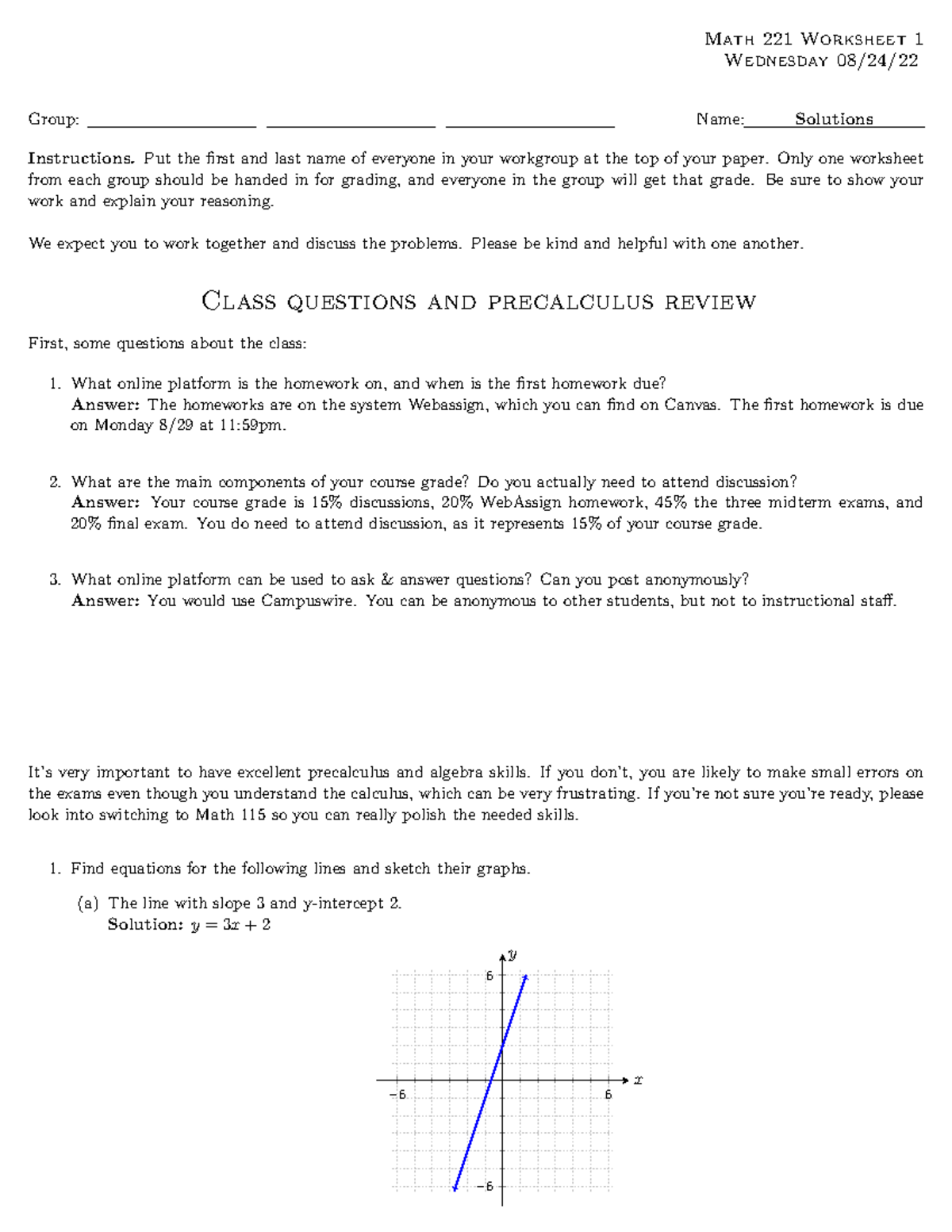 WS01 082422 sol - Solution for Worksheet 1 - Math 221 Worksheet 1 ...