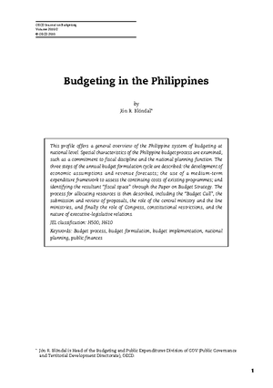 Budget process in the Philippines - THE BUDGETING PROCESS 1. What is ...
