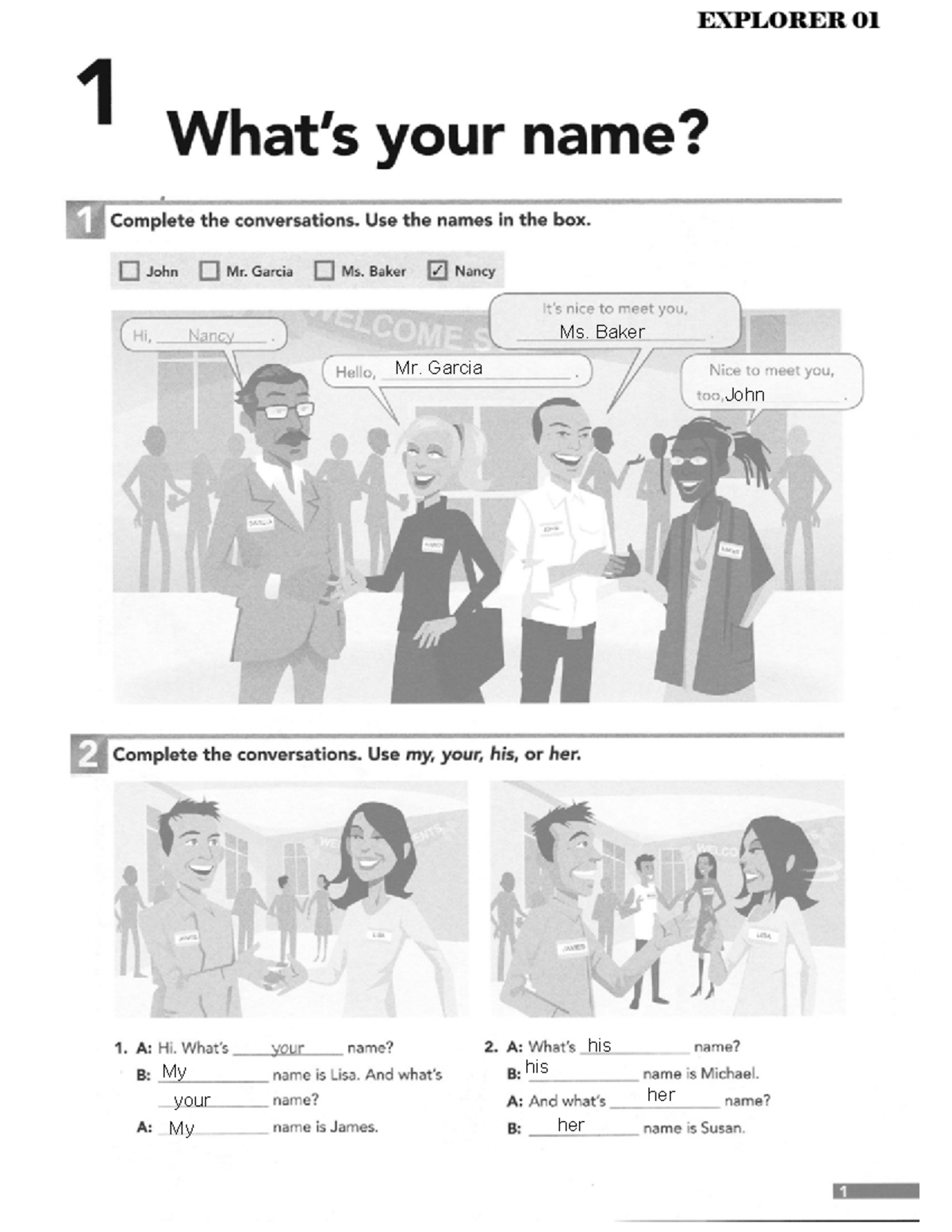 EE01 hol - EJERCICIOS DE INGLÉS - My your My her her his his John Ms ...
