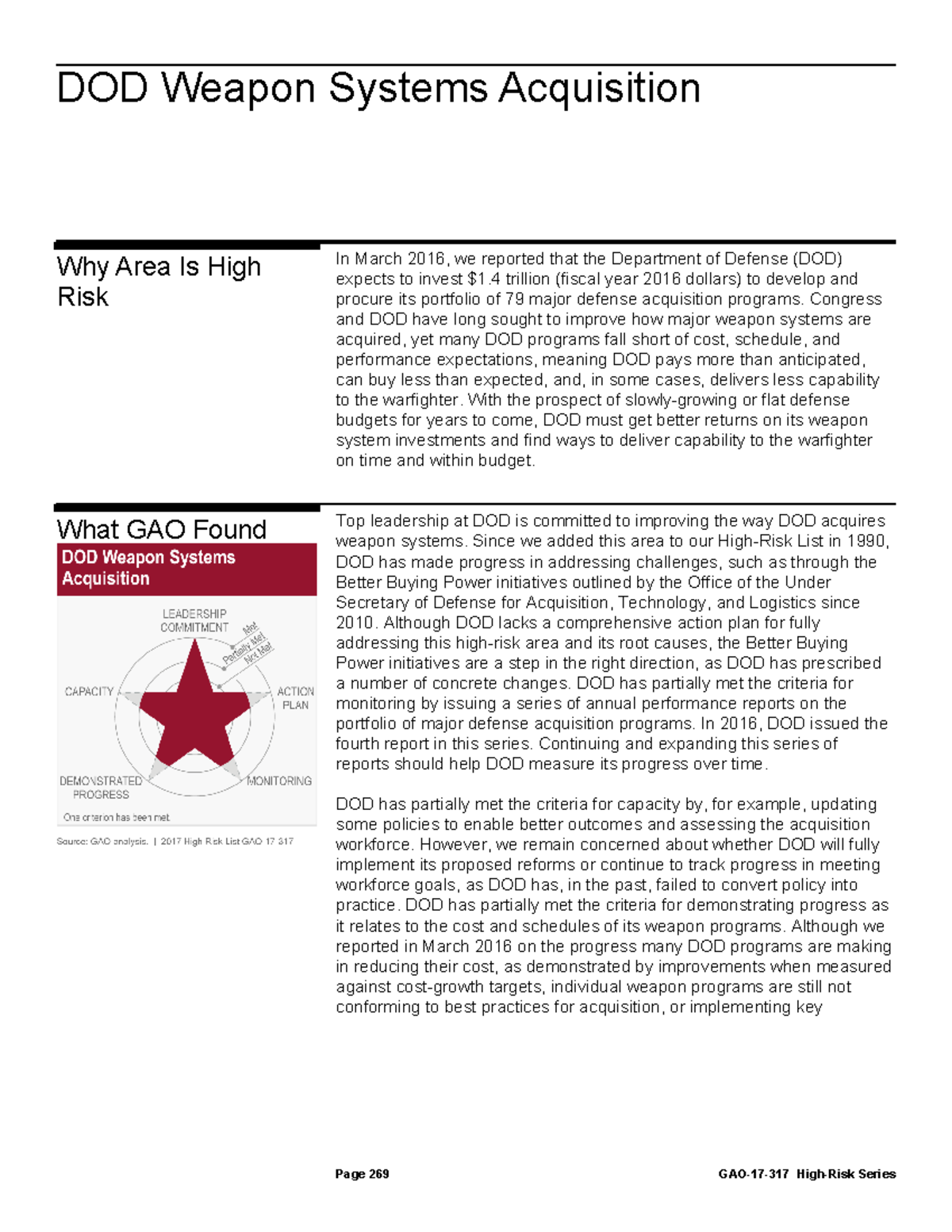 GAO DOD Weapon System Acquisition - DOD Weapon Systems Acquisition DOD ...