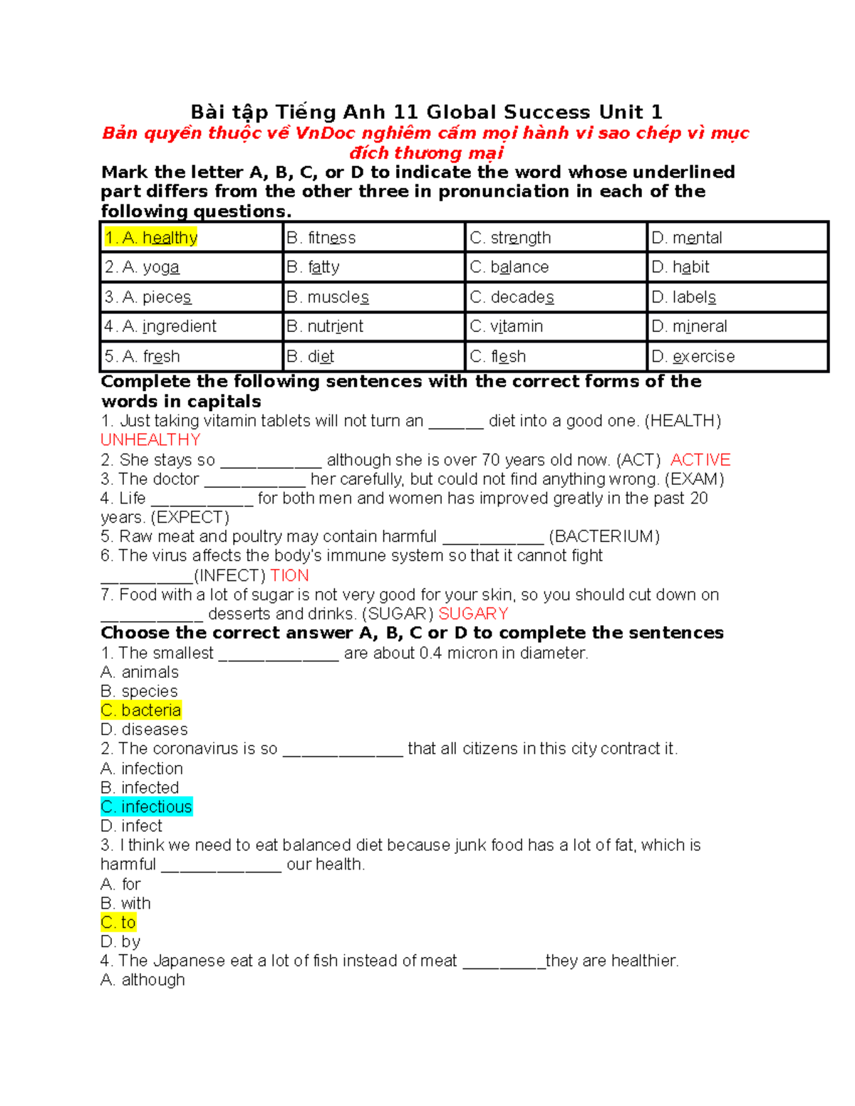 Unit 1 - for student in high school (about new curriculum) - Bài tập ...