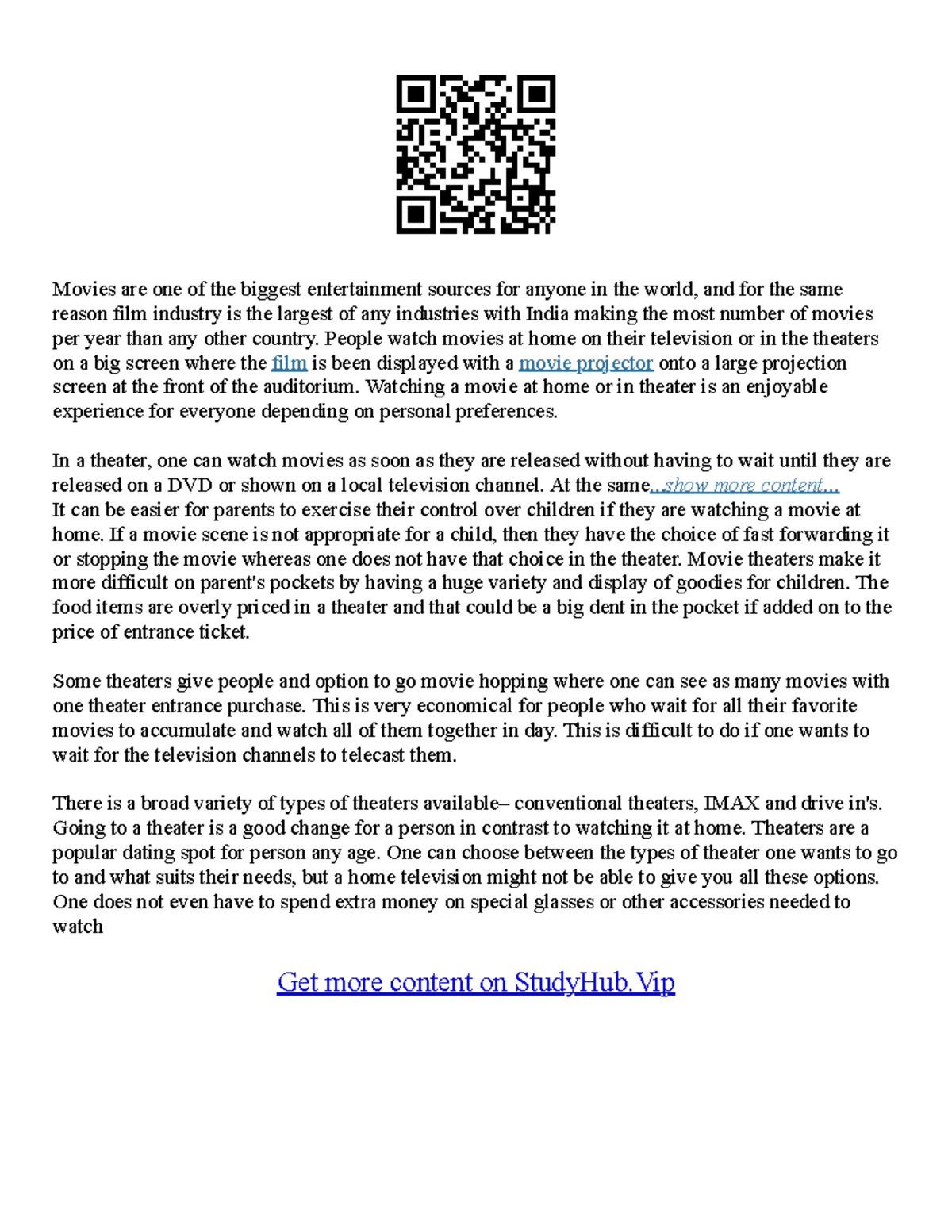 How To Write An Essay On A Film - Movies are one of the biggest ...