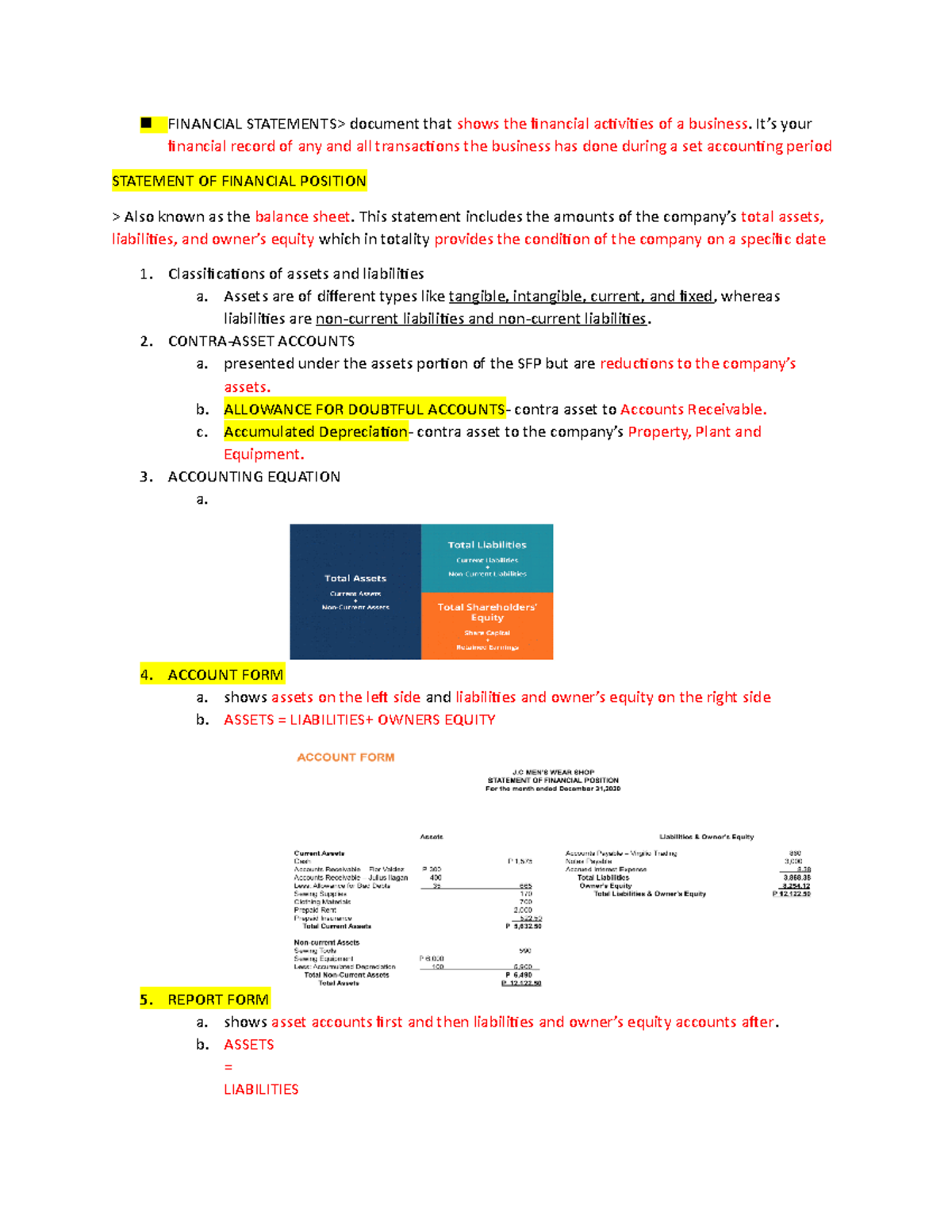 Reviewer IN FABM2 - FINANCIAL STATEMENTS> document that shows the ...