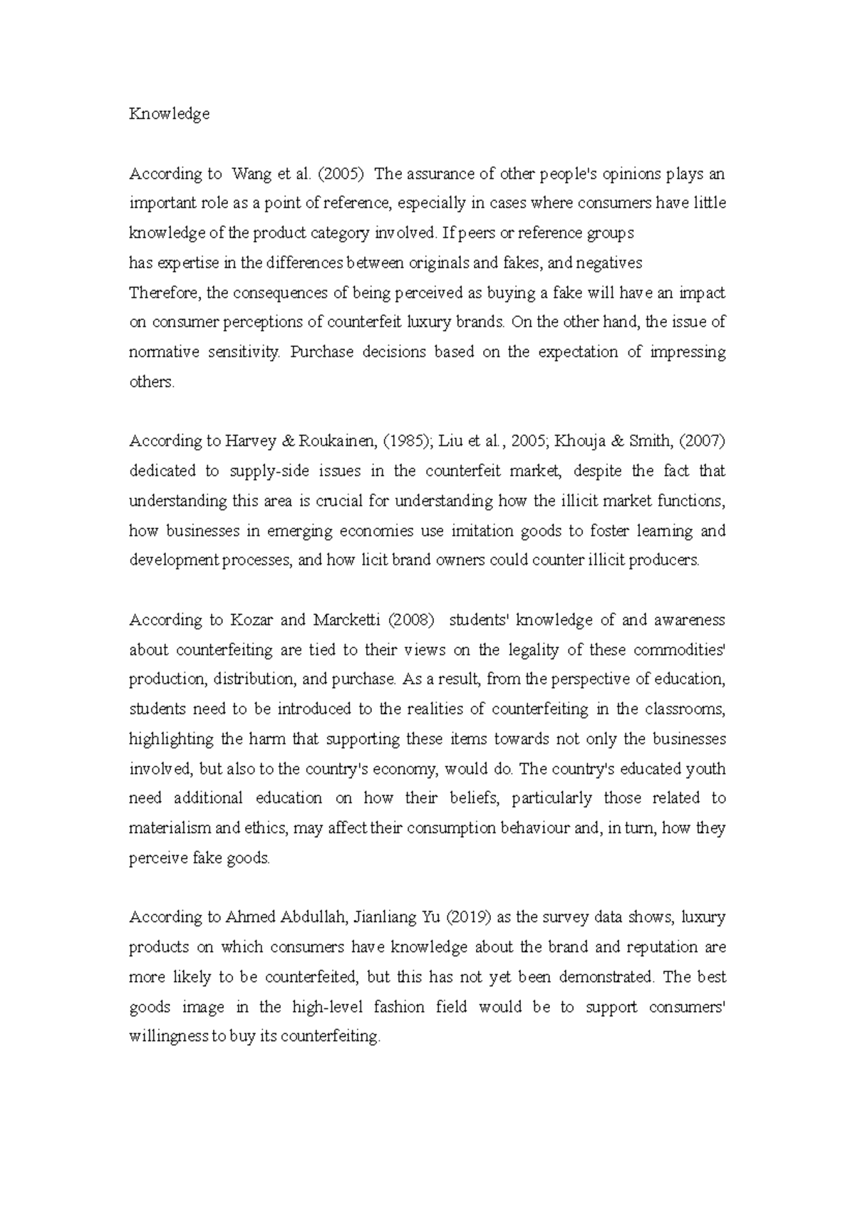 Knowledge literature review - Knowledge According to Wang et al. (2005 ...
