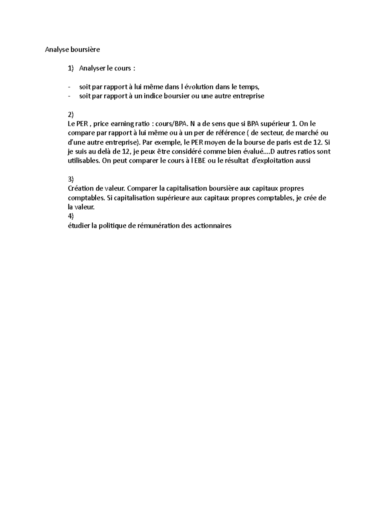 Analyse-boursière - analyse boursière - Analyse boursière Analyser le cours : soit par rapport à ...