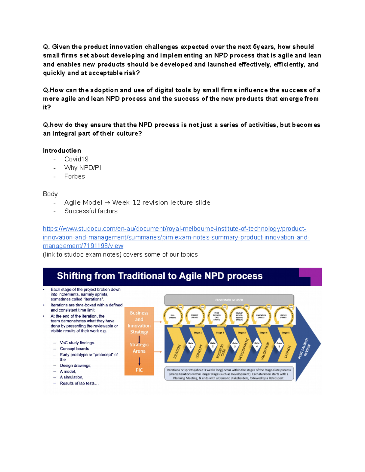 Assignment 3 notes - Product innovation & Design - Q. Given the product ...