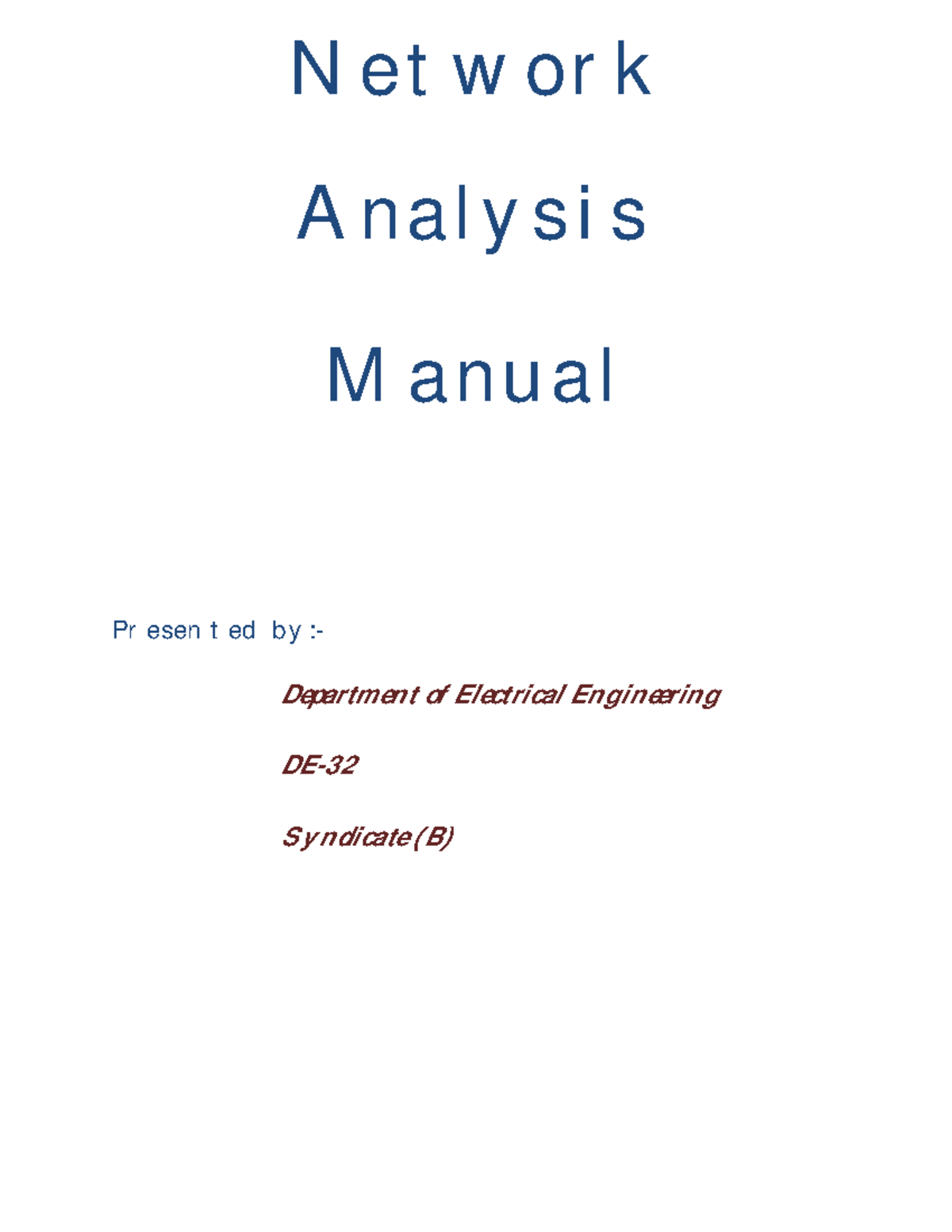 Chapter 11-Network Analysis - Electrical engneering - N et w or k A nal ...
