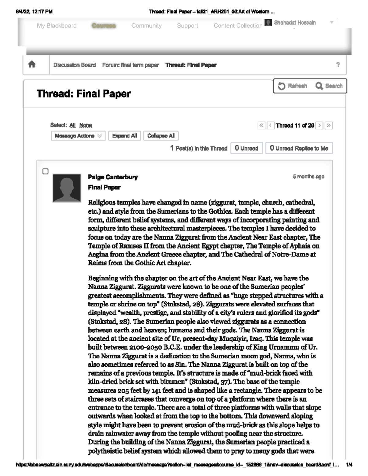 Paige Canterbury - final paper/finals - ARH201 - Studocu