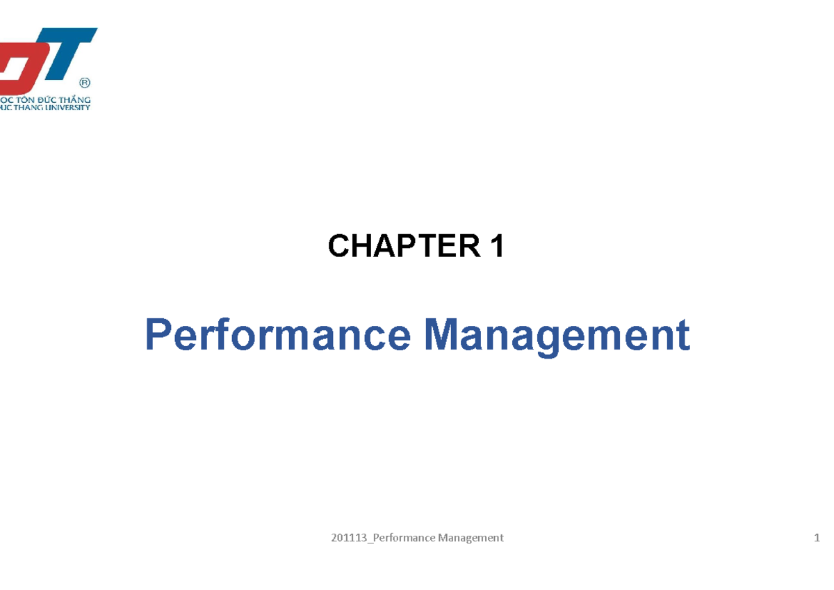 2011 13 Chapter 1 Performance Management - CHAPTER 1 Performance ...