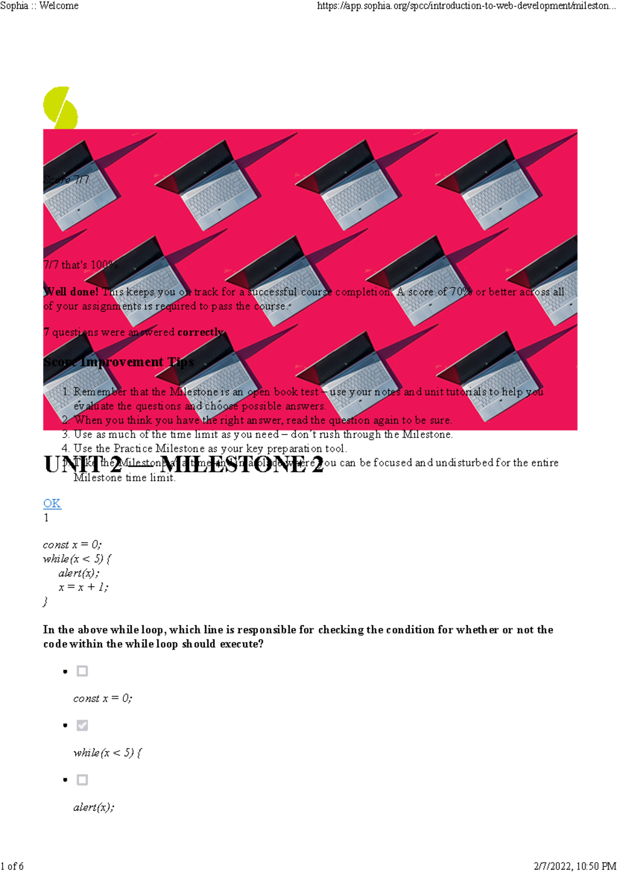 Intro to Web Development Milestone 2 AJ - UNIT 2 — MILESTONE 2 Score 7 ...