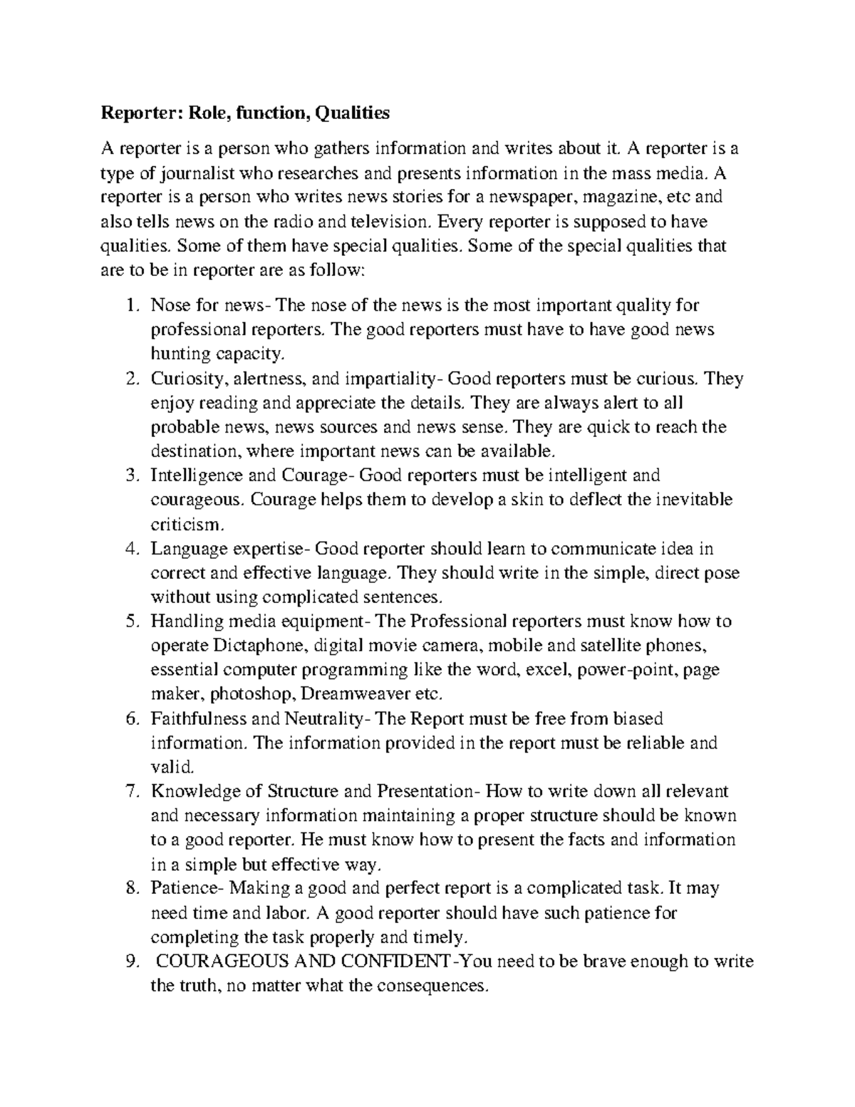 Reporter - A reporter is a type of journalist who researches and ...