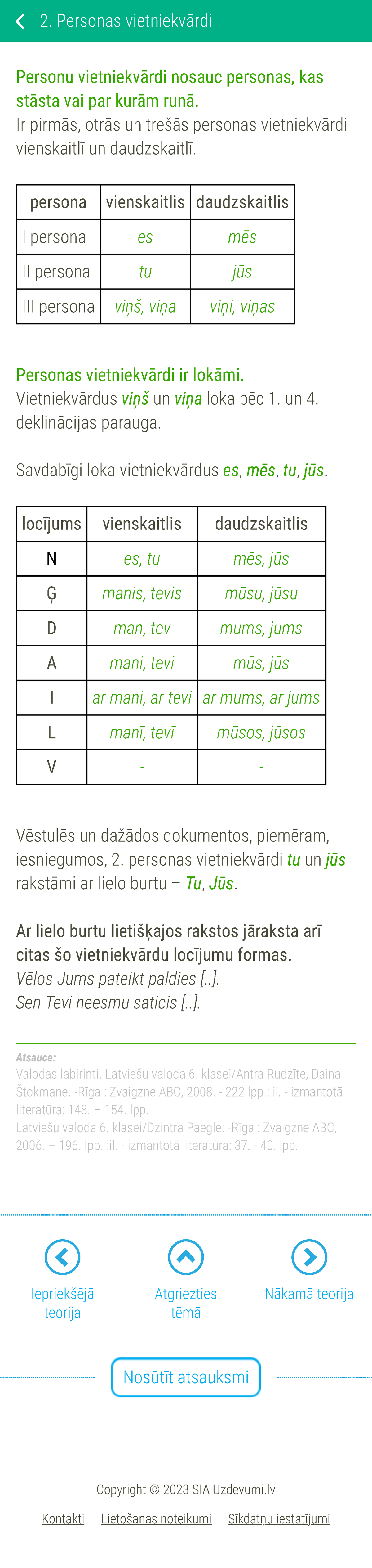 Personas vietniekvārdi — teorija. Latviešu valoda… - Copyright © 2023 ...