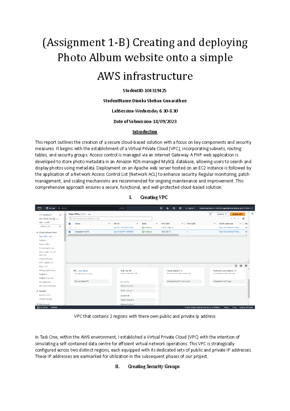 Assignment-1B for the AWRS - (Assignment 1-B) Creating and deploying Photo Album website onto a ...