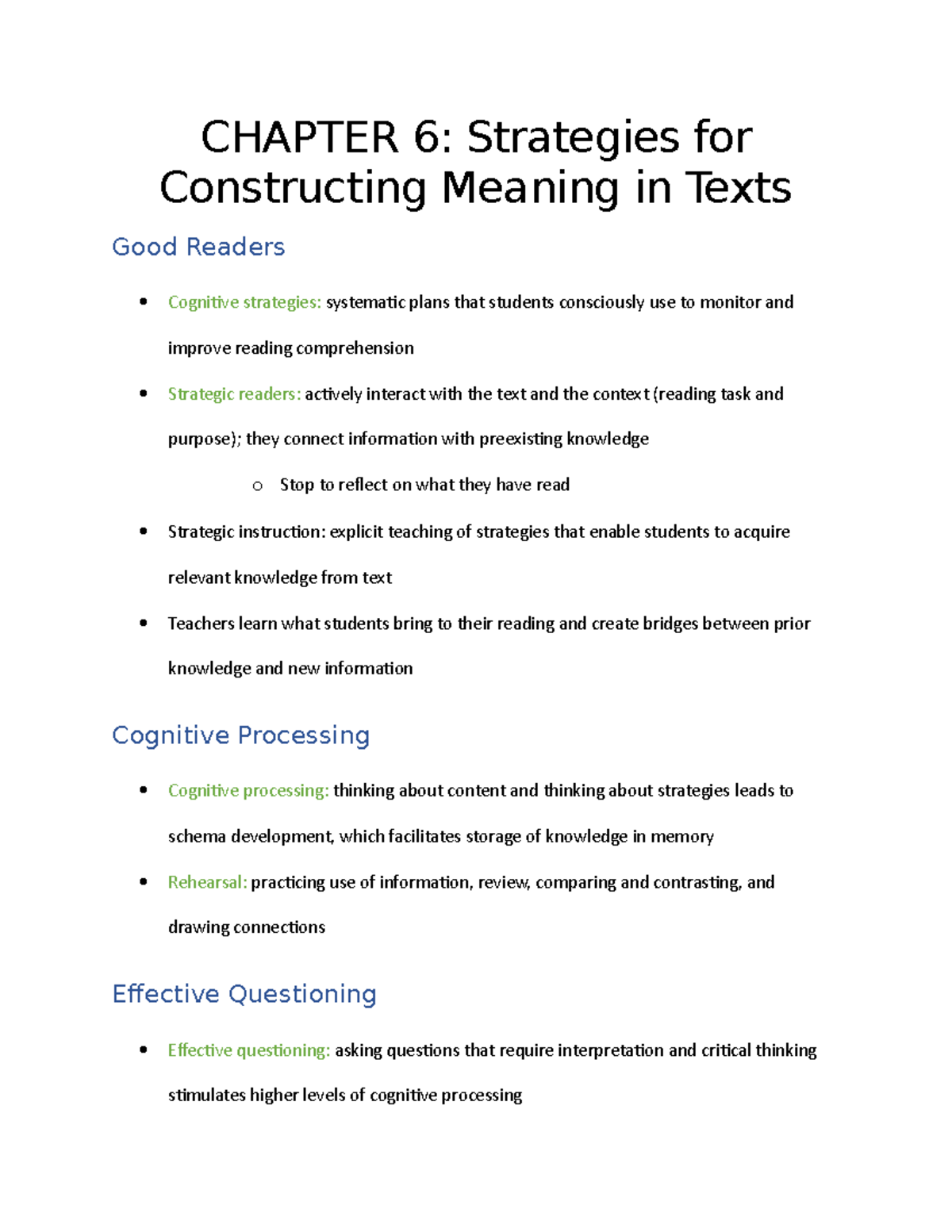 Chapter 6 - Lecture notes 6 - CHAPTER 6: Strategies for Constructing ...