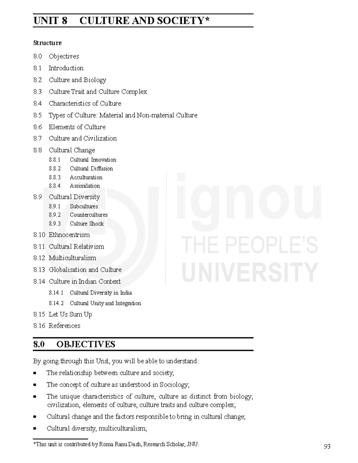 Culture AND Society - Culture and Society UNIT 8 CULTURE AND SOCIETY ...