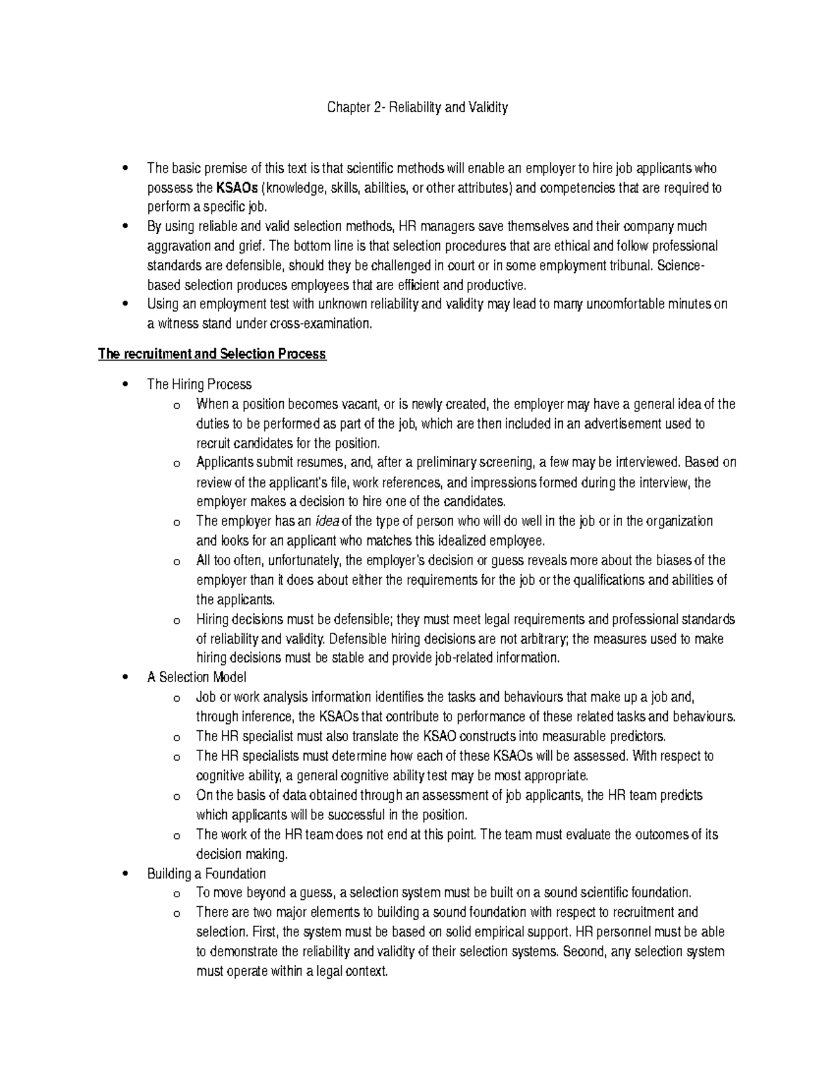 Chapter 2- Reliability and Validity - By using reliable and valid ...