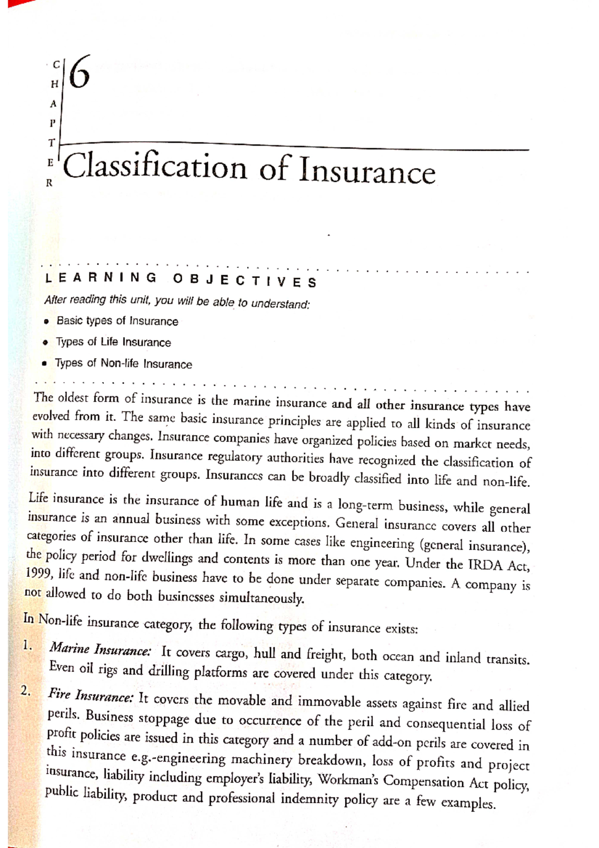Classification of insurance - Management of new ventures - Studocu