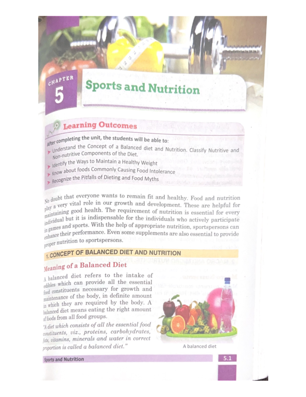 Sports and Nutrition - Ch 12 class 12 investigatory project - CHAPTER 5 ...