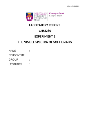 FTIR SWR - FTIR lab report - EXPERIMENT 2 Fourier Transform Infrared Spectroscopy (FTIR) A ...
