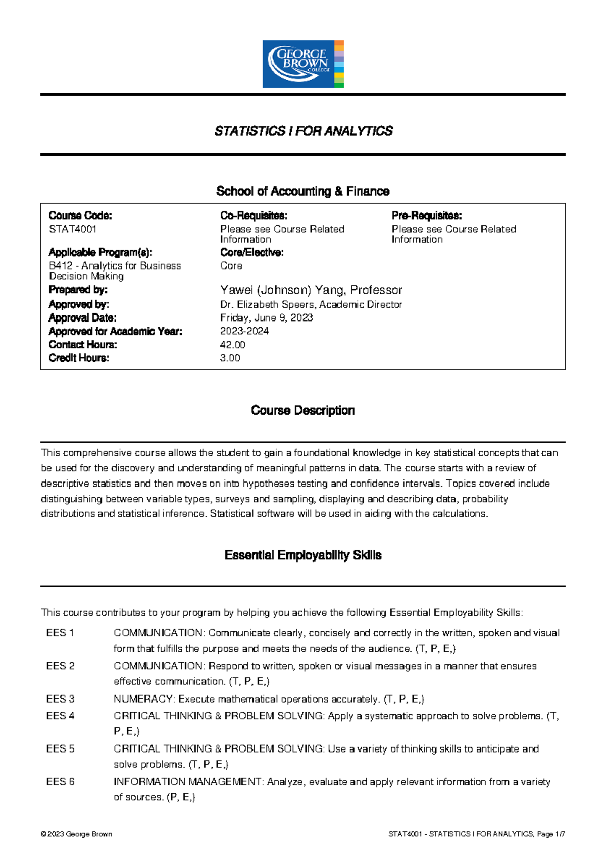 2023-2024 stat4001 - Information - This comprehensive course allows the student to gain a - Studocu