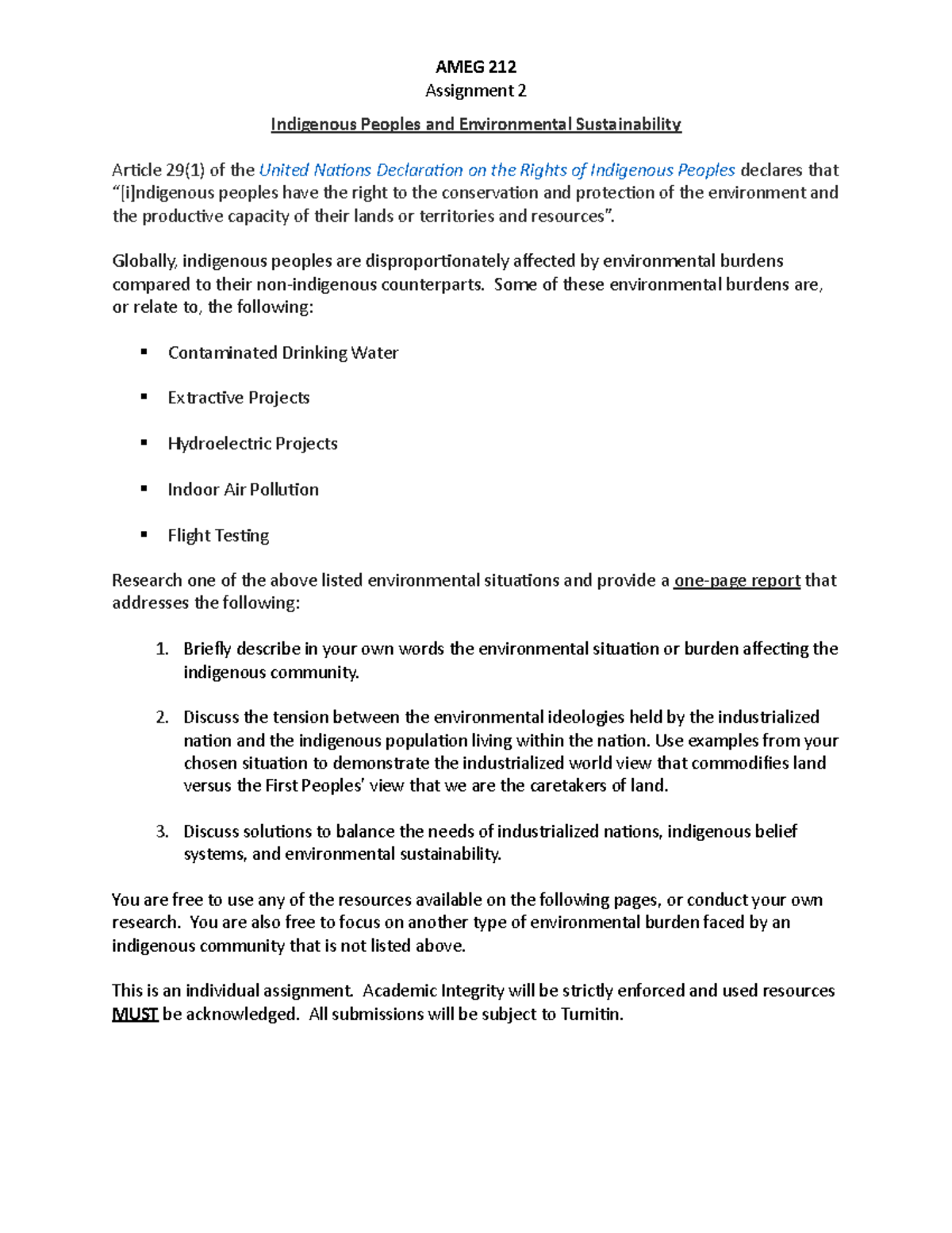 AMEG 212 - Assignment 2 - Ameg - AMEG 212 Assignment 2 Indigenous ...