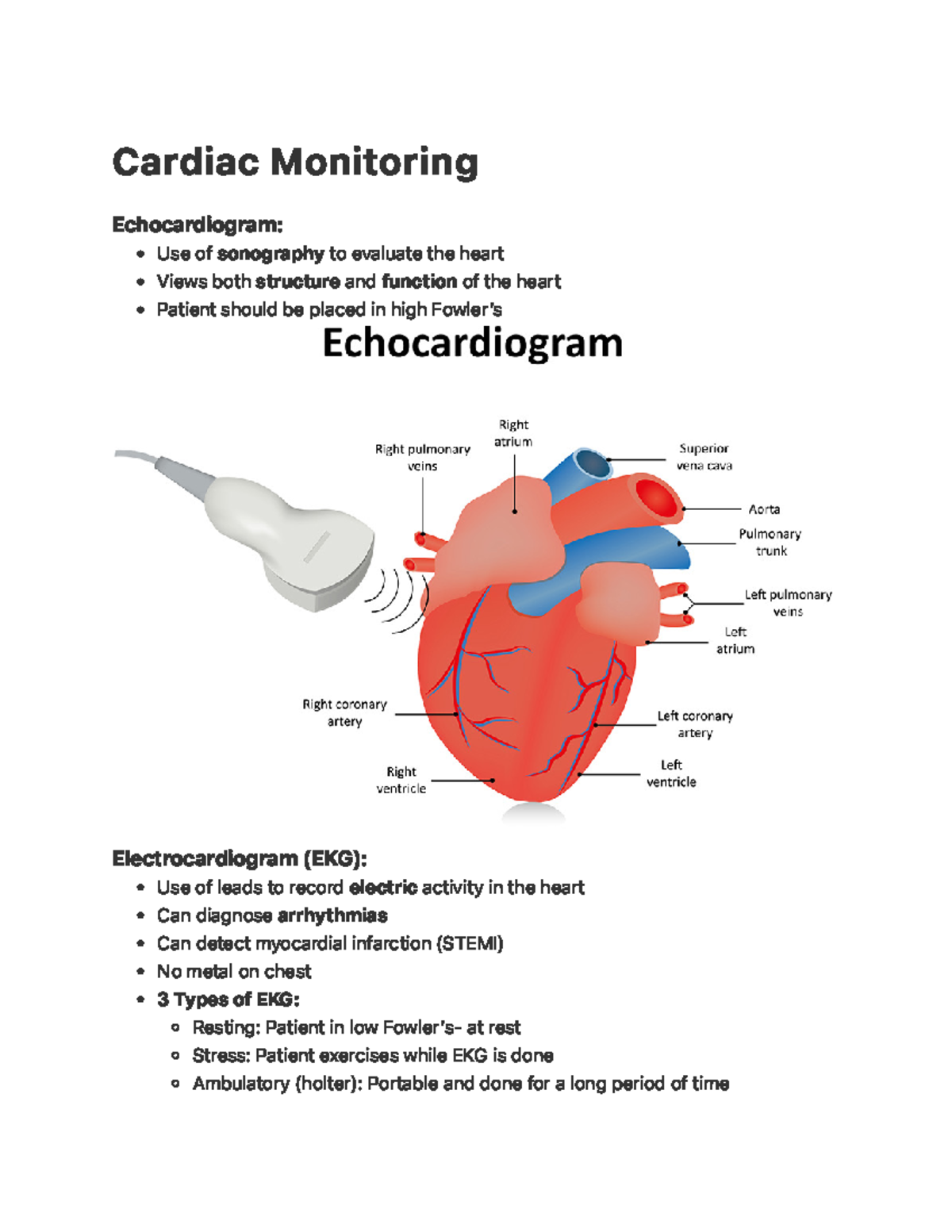 CCMA Cardiac Monitoring🫀 - Cardiac Monitoring🫀 Echocardiogram ...