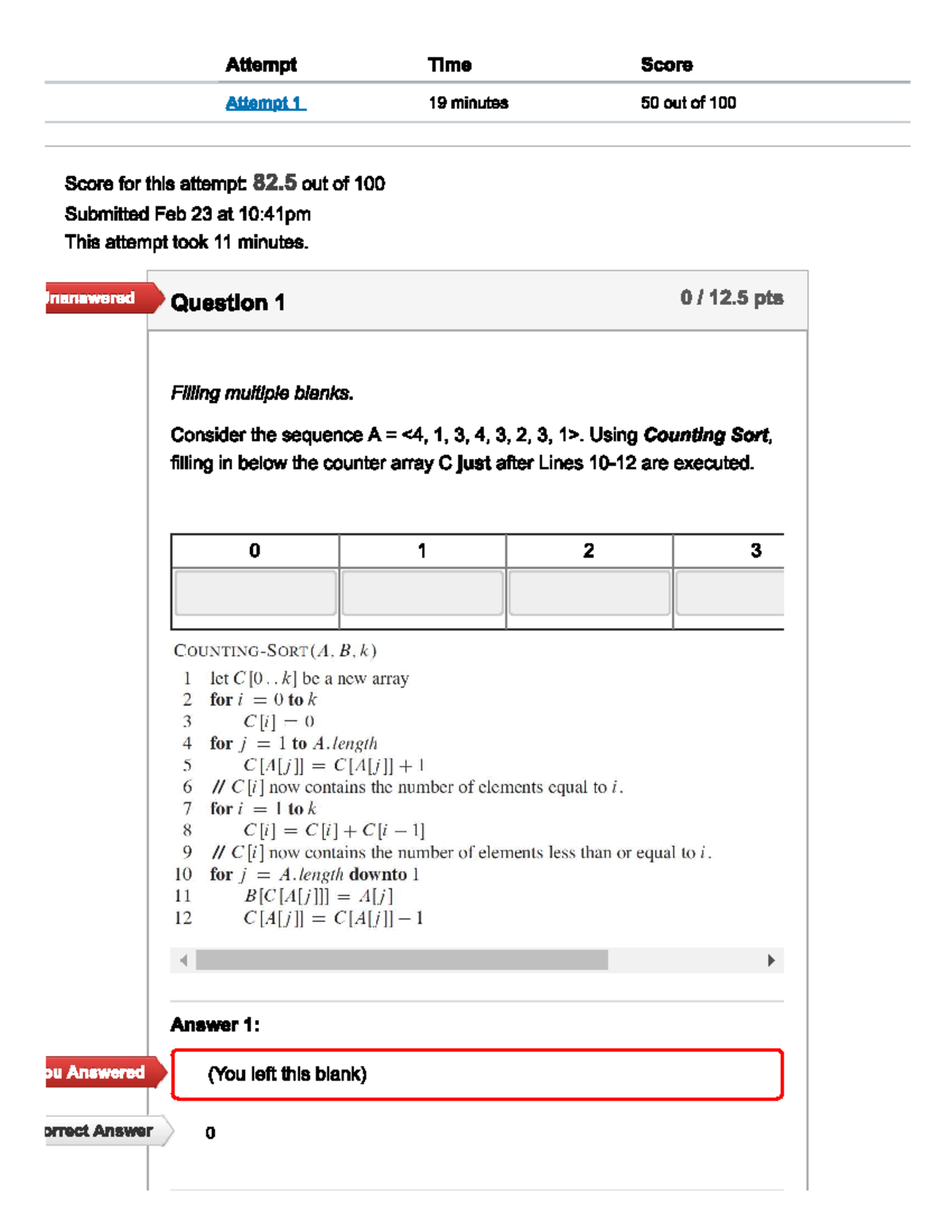 M6V2 - Counting sort practice - COMP 3270 - Studocu